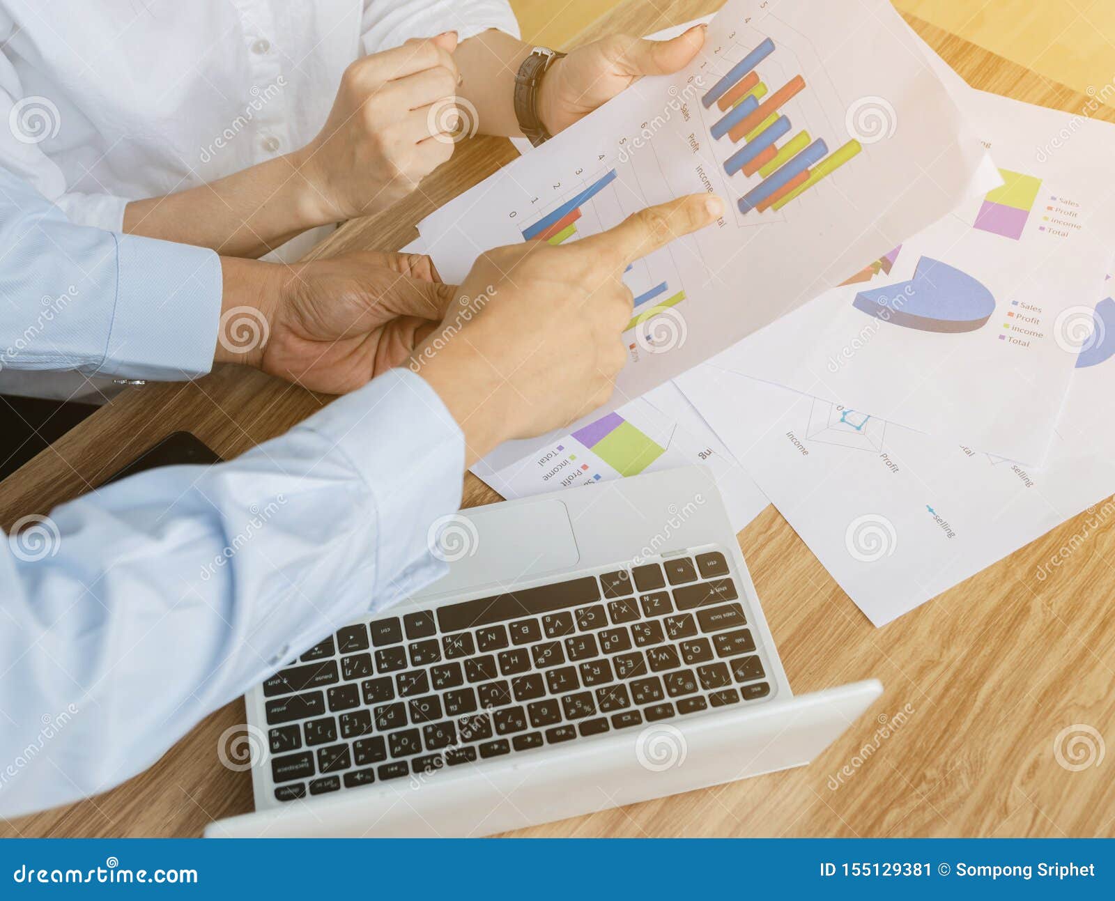 Business Team Work Analyzing Charts and Graphs Strategy Concept Stock ...