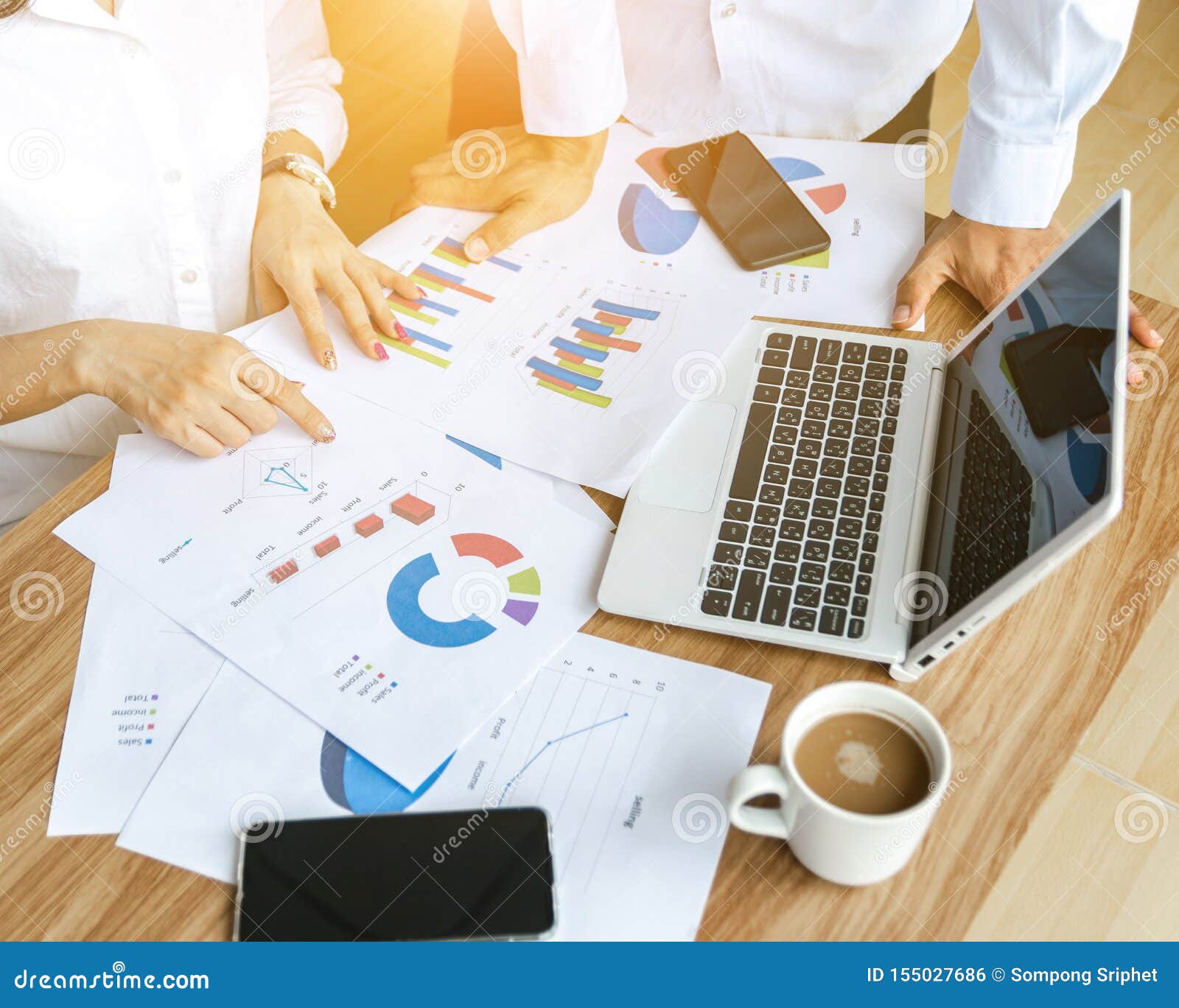 Business Team Work Analyzing Charts and Graphs Strategy Concept Modern ... Business Team Work Analyzing Charts and Graphs Strategy Concept Modern ...