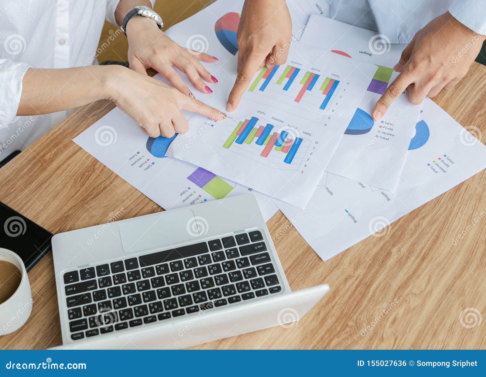 Business Team Work Analyzing Charts and Graphs Strategy Concept Modern ...