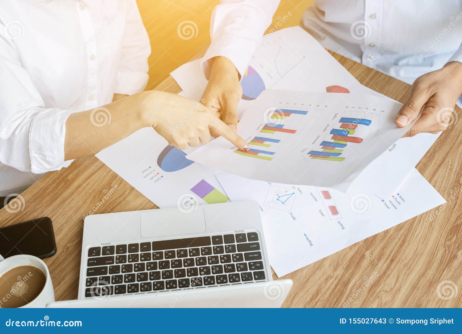Business Team Work Analyzing Charts and Graphs Strategy Concept Modern ...
