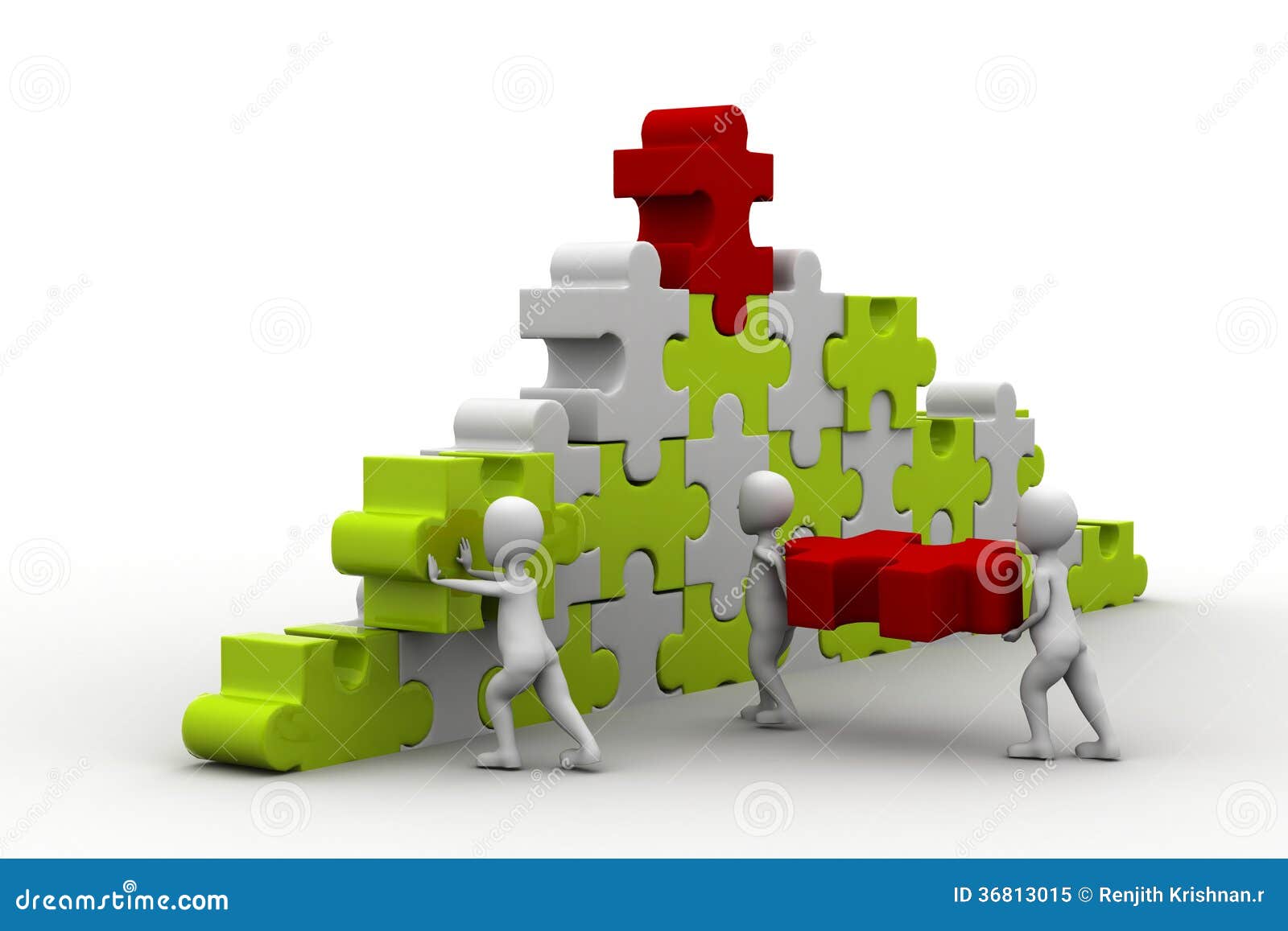 Business Team Work Building a Puzzle Stock Illustration - Illustration ...