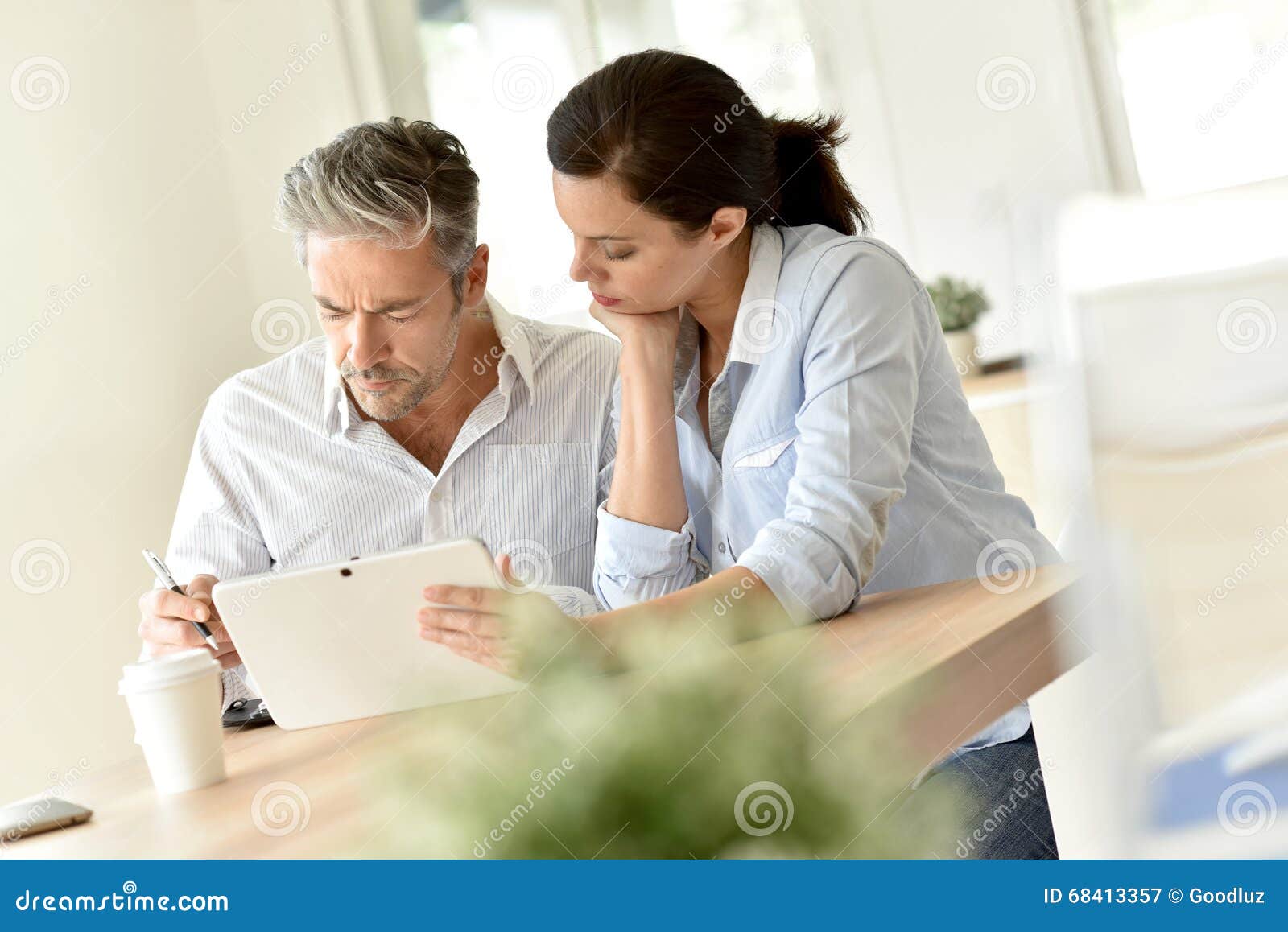 Business team at work stock image. Image of desktop, agenda - 68413357