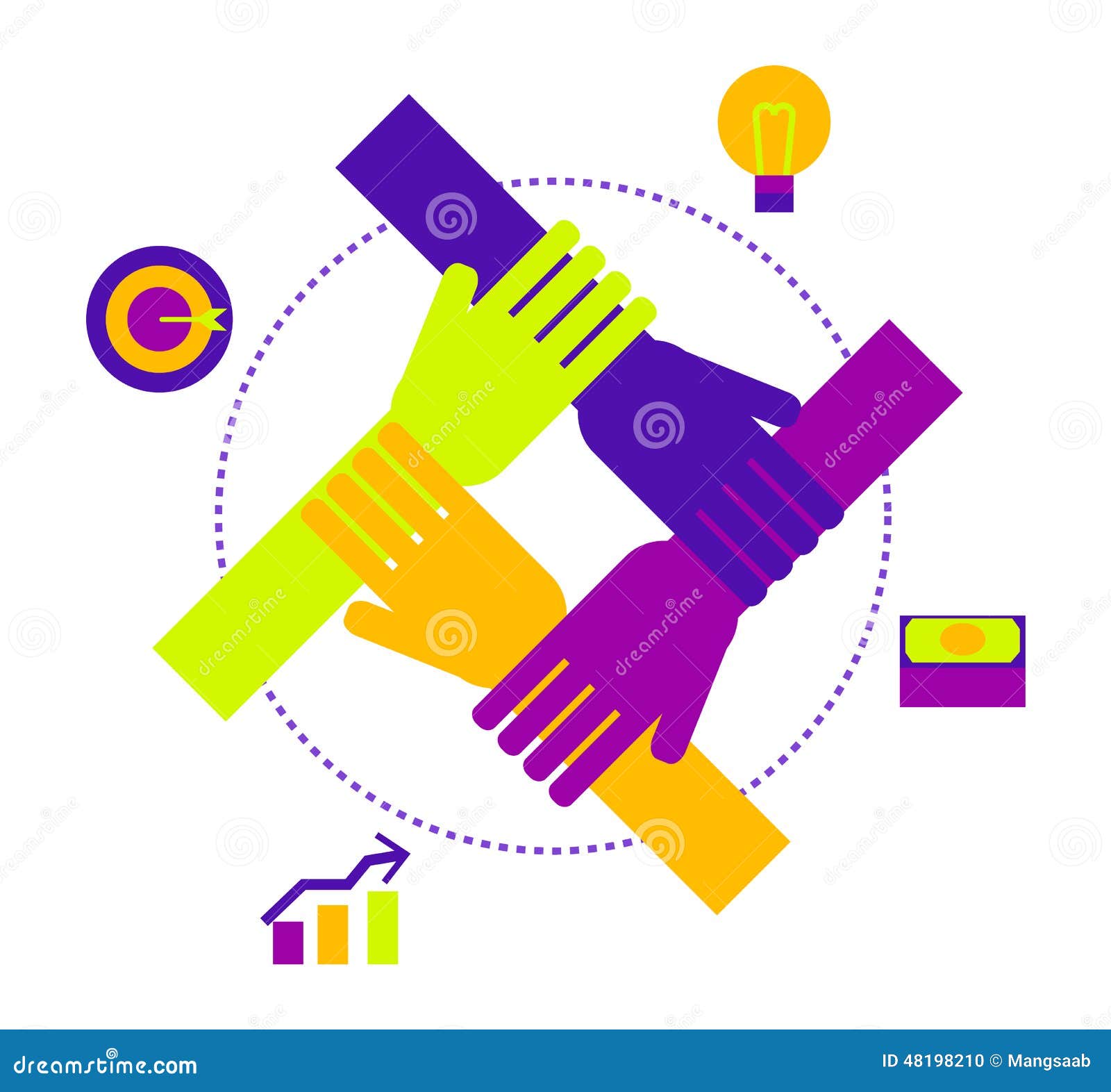 Business Team Work. People Joining Hands for Business Target. Stock ...