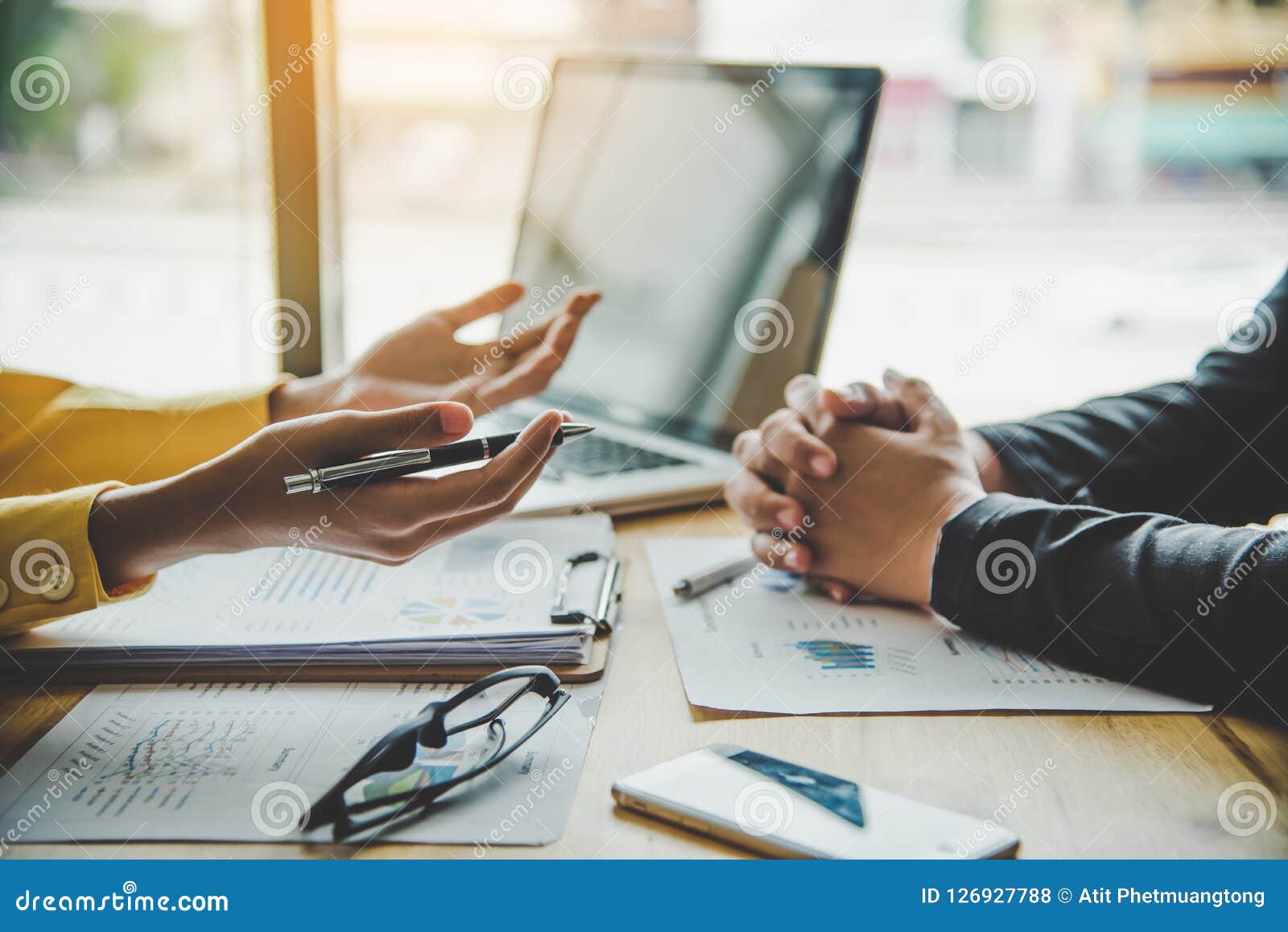 Business Team is Working on Accounting Documents and Team Work T Stock ...