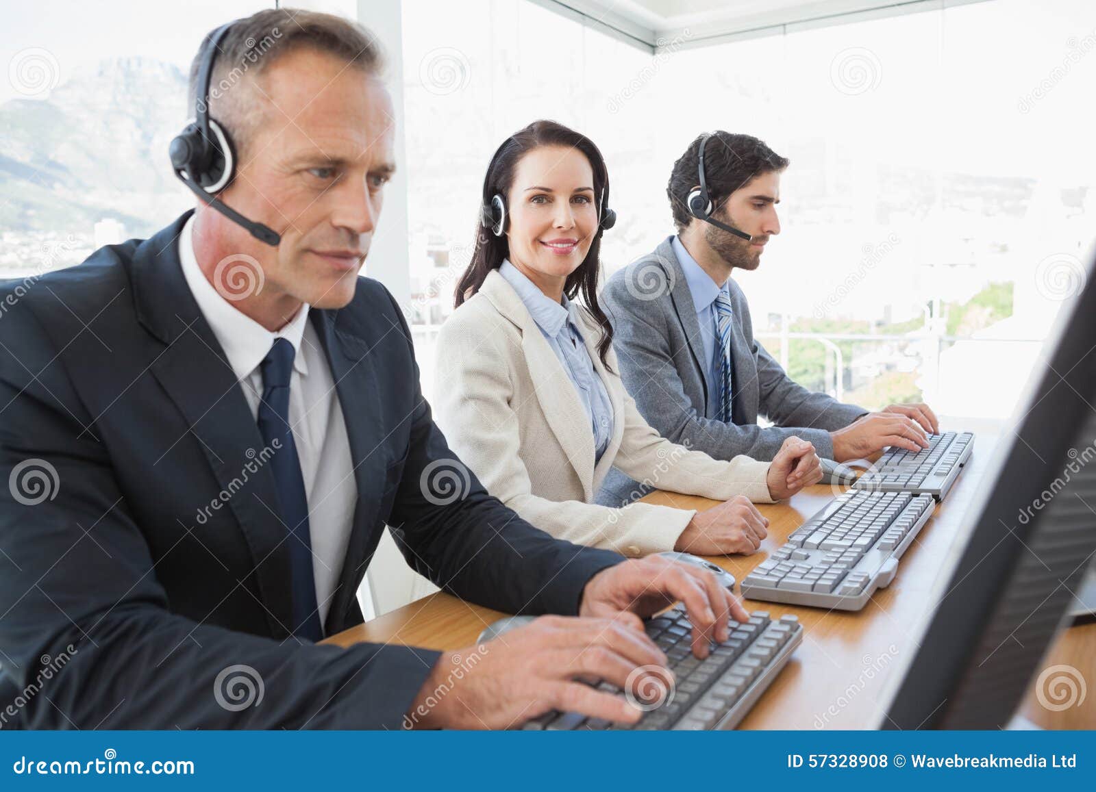 Business Team Working at the Call Center Stock Photo - Image of ...