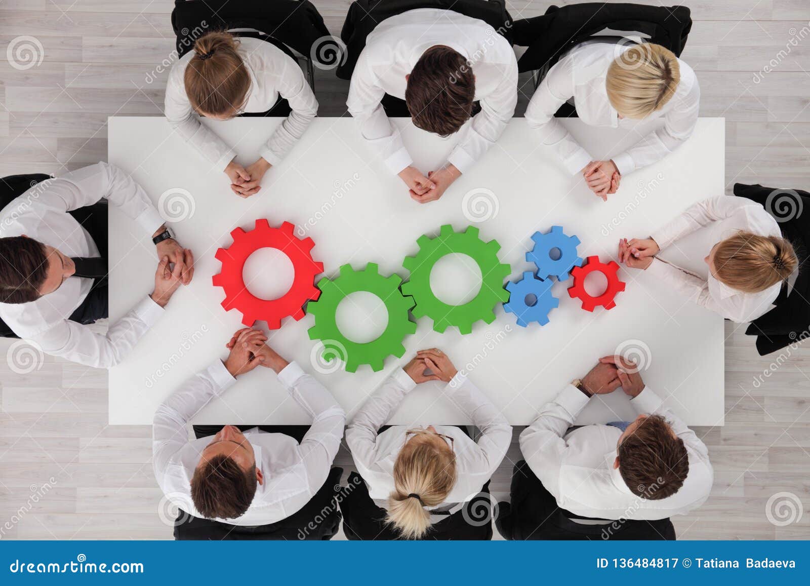 Business Team Working Cohesively Stock Image - Image of cooperation ...