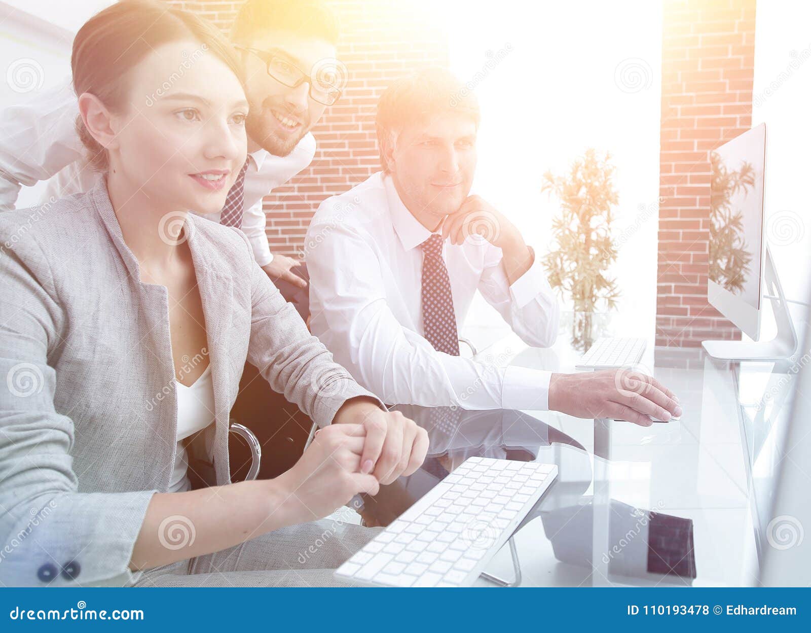 Business Team Working in a Computer Room Stock Photo - Image of ...