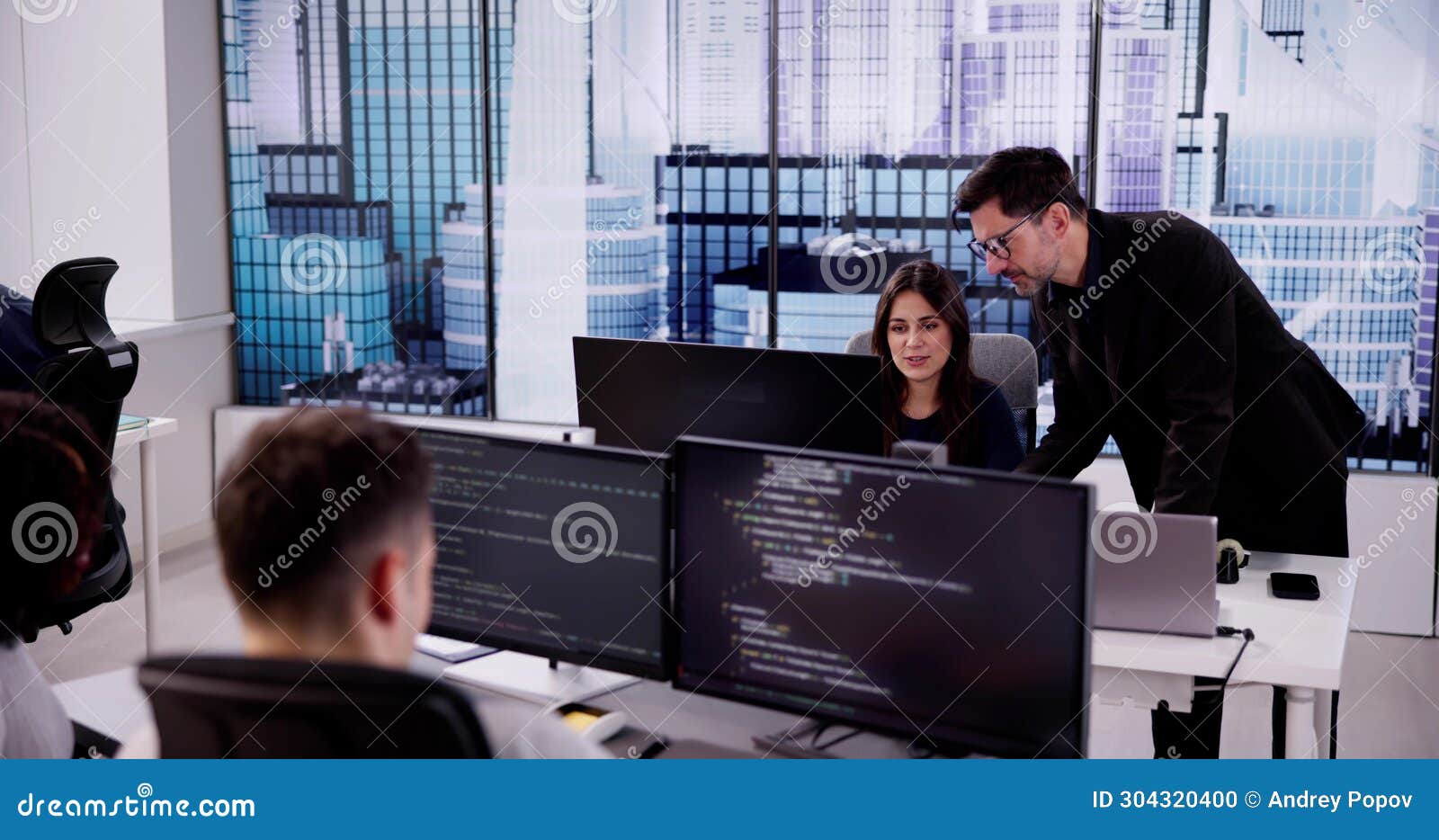 Business Team Working on Computer Stock Photo - Image of coding ...