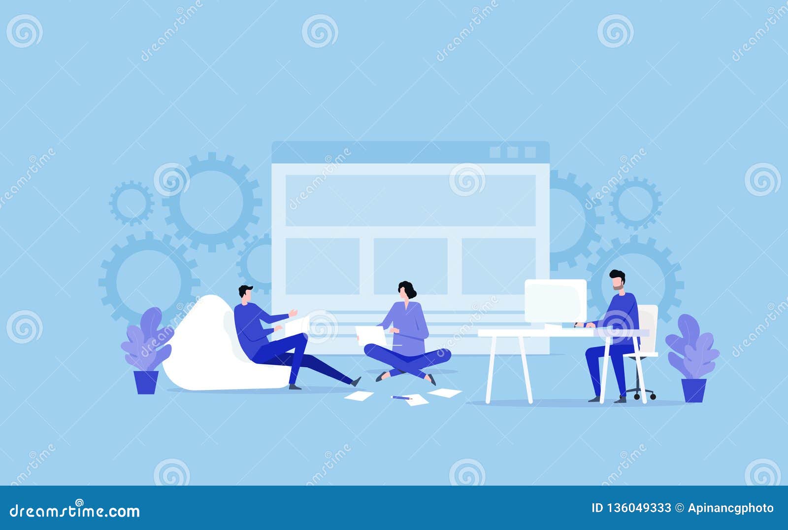 Business Team Working Concept and Web Develop and Web Design Team ...