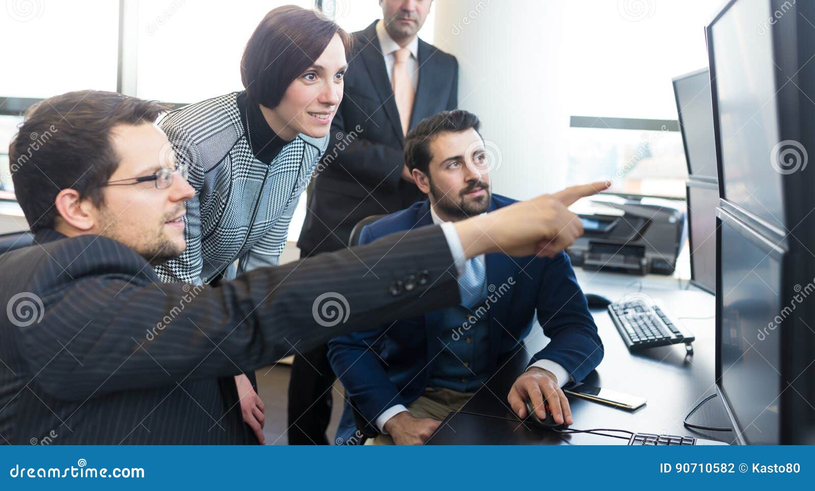 Business Team Working in Corporate Office. Stock Photo - Image of ...