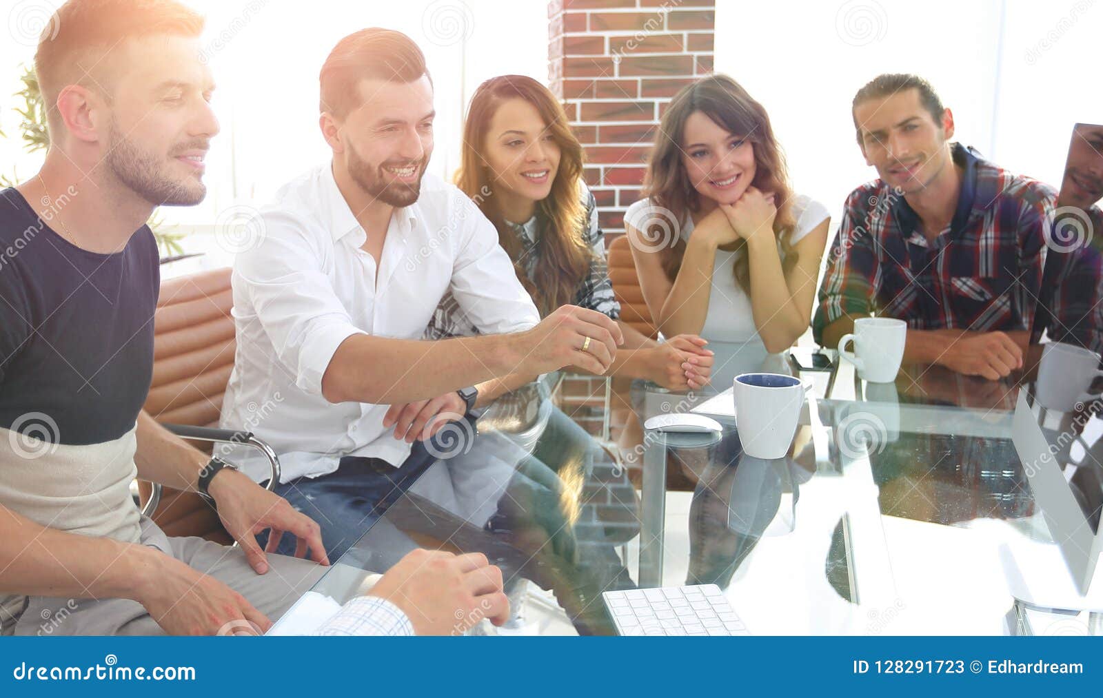 Business Team Working with Data on the Computer Stock Image - Image of ...