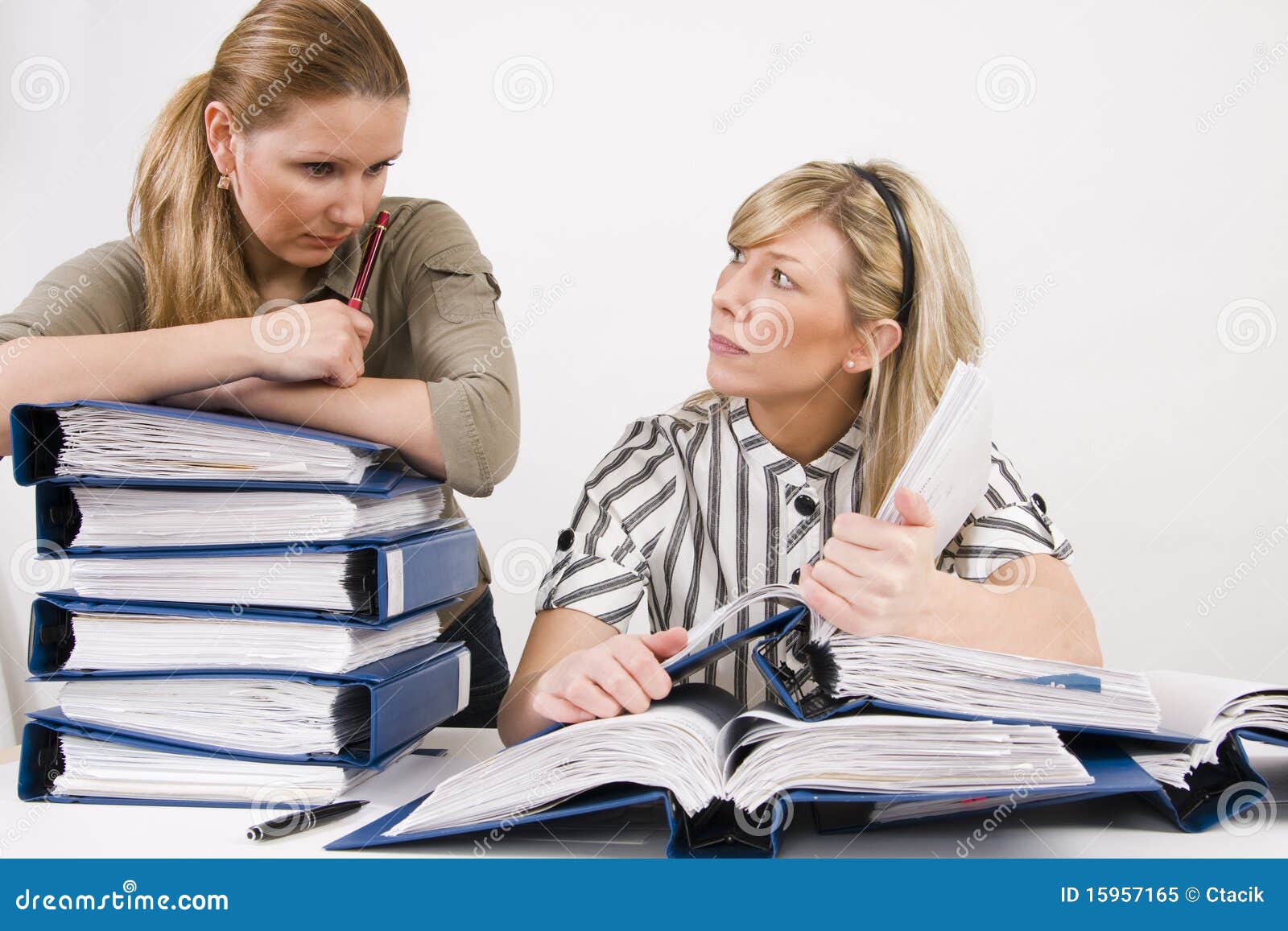 Business Team Working with Documents Stock Image - Image of ...