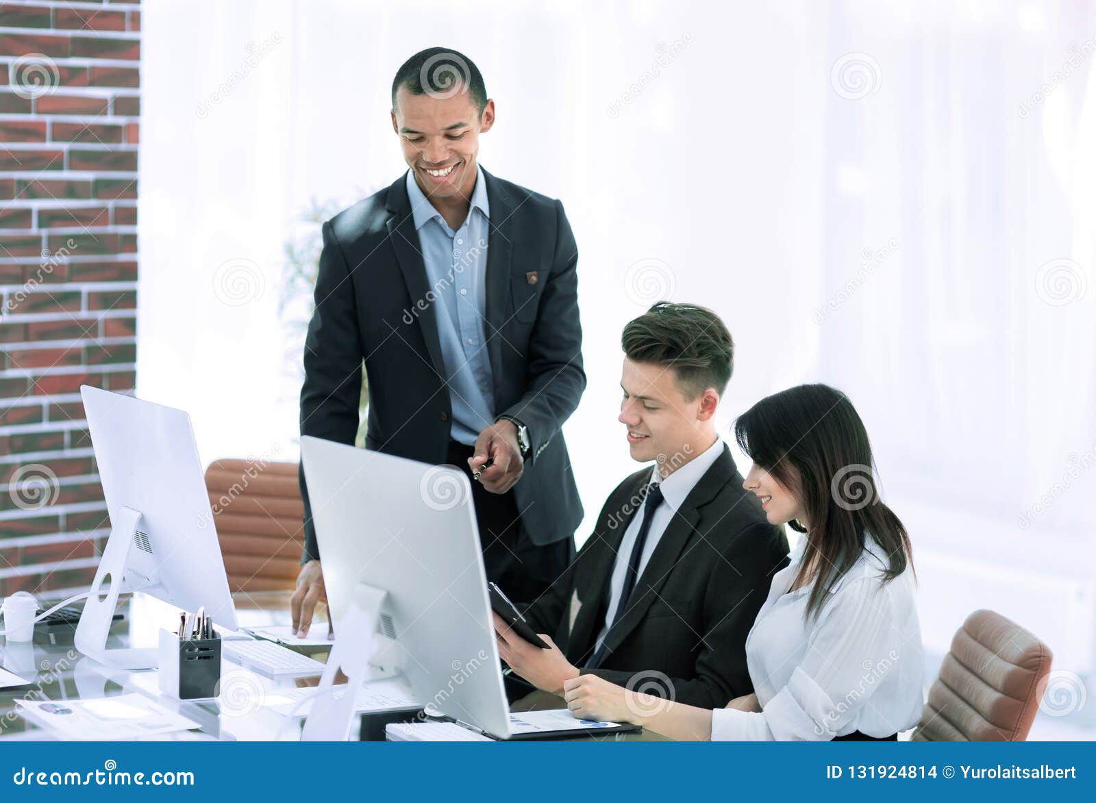 Business Team Working with Documents in a Modern Office. Stock Photo ...