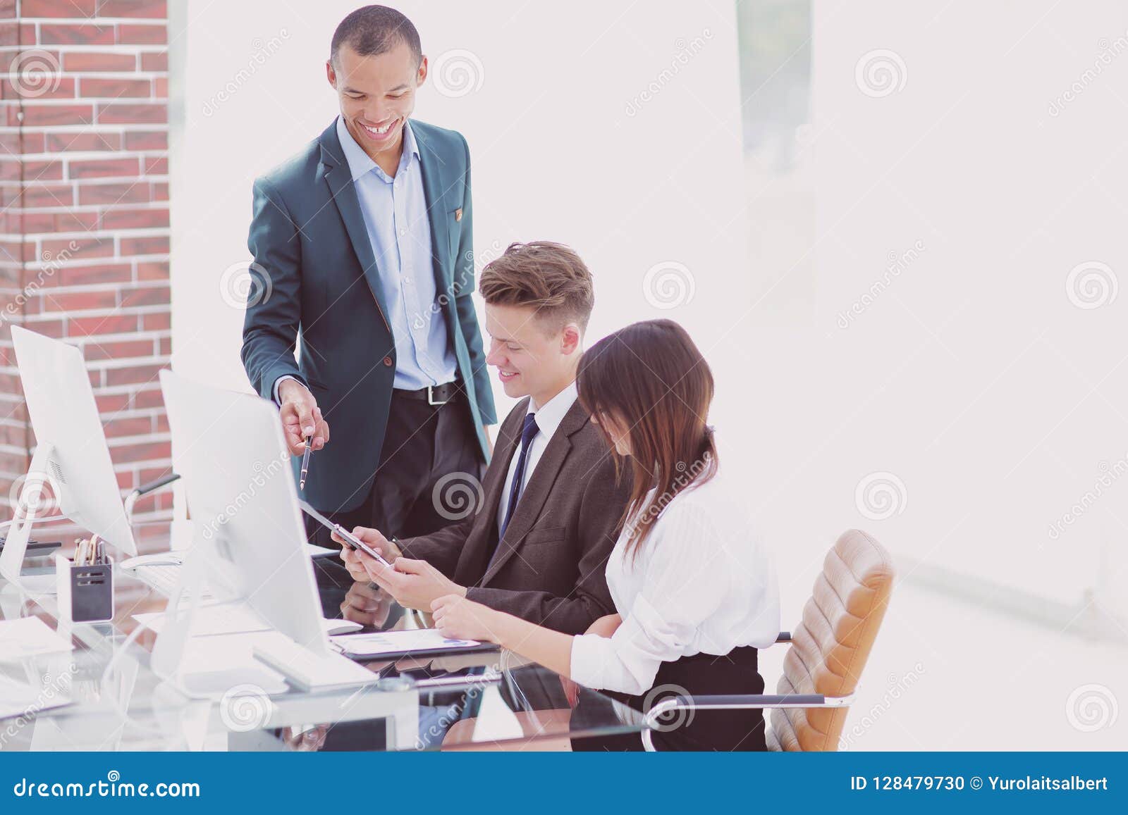 Business Team Working with Documents in a Modern Office. Stock Photo ...