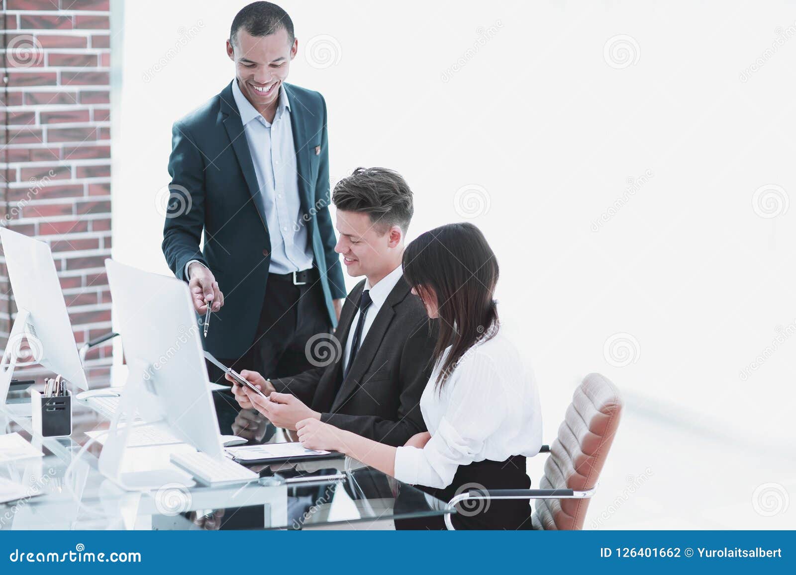 Business Team Working with Documents in a Modern Office. Stock Photo ...