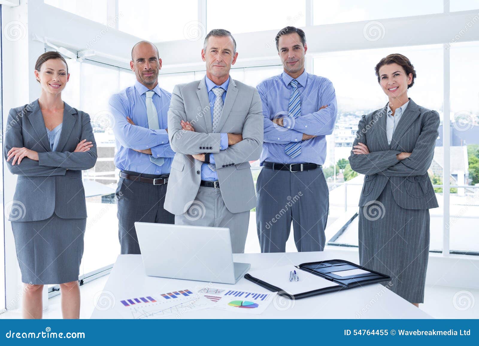 Business Team Working Happily Together on Laptop Stock Image - Image of ...