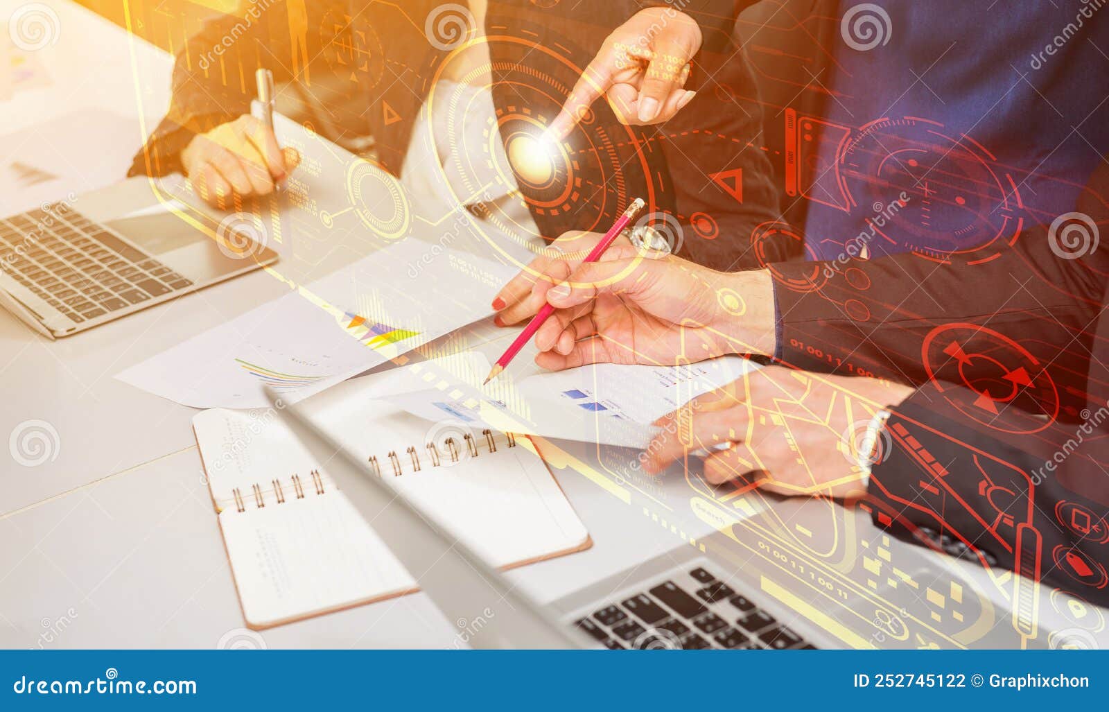 Business Team Working on Information Technology and Innovation ...