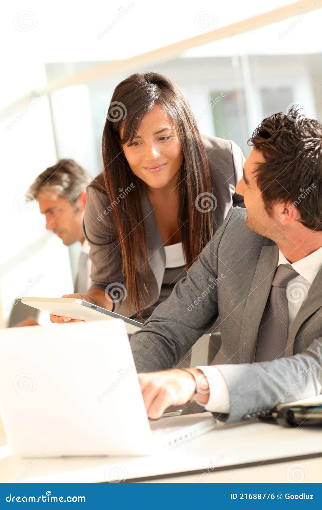 Business Team Working on Laptop Computer Stock Photo - Image of ...