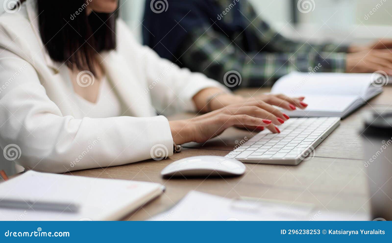 Business Team Working on a Laptop Computer. Stock Image - Image of desk ...