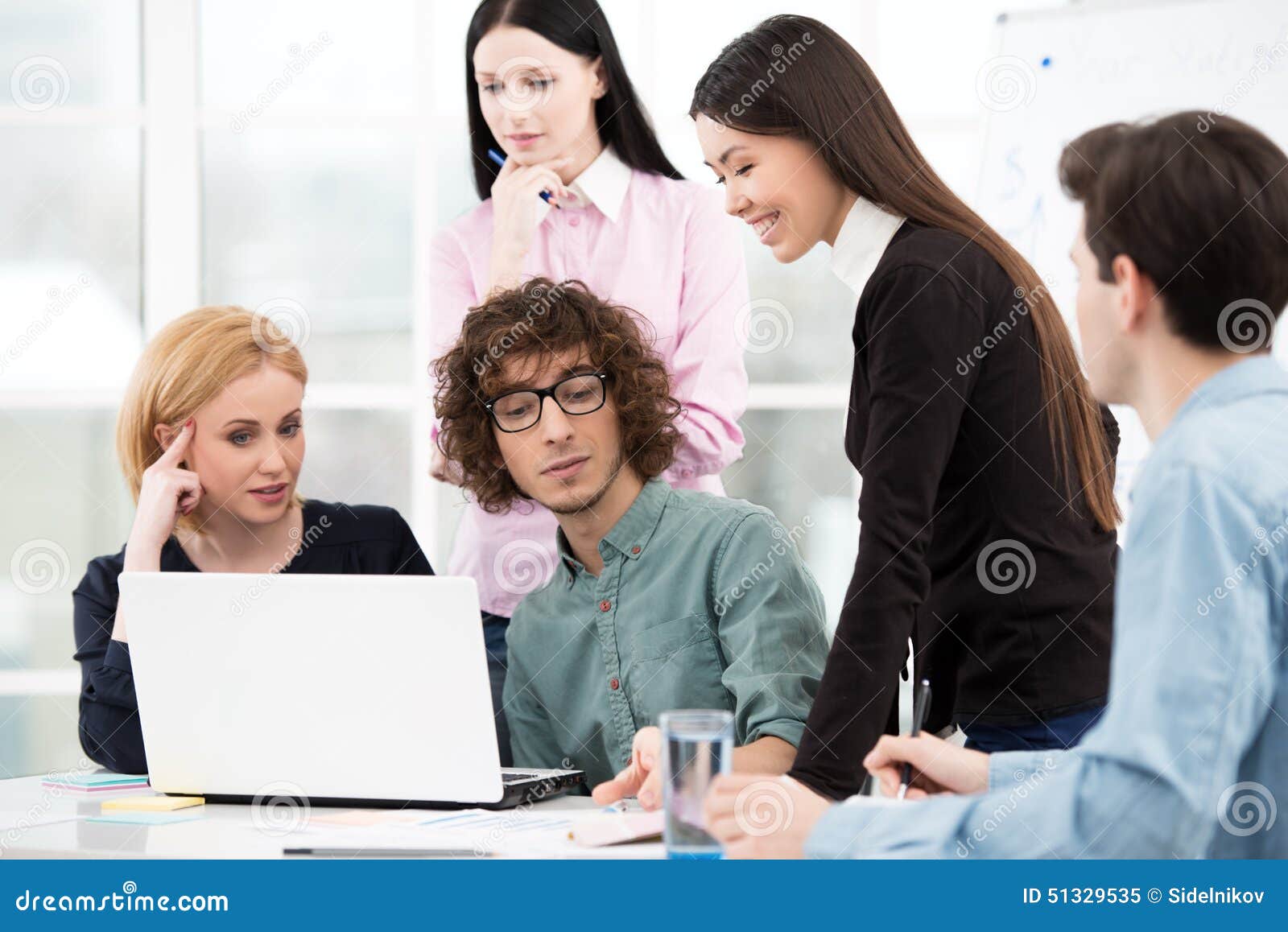 Business Team Working with Laptop Stock Image - Image of motivation ...