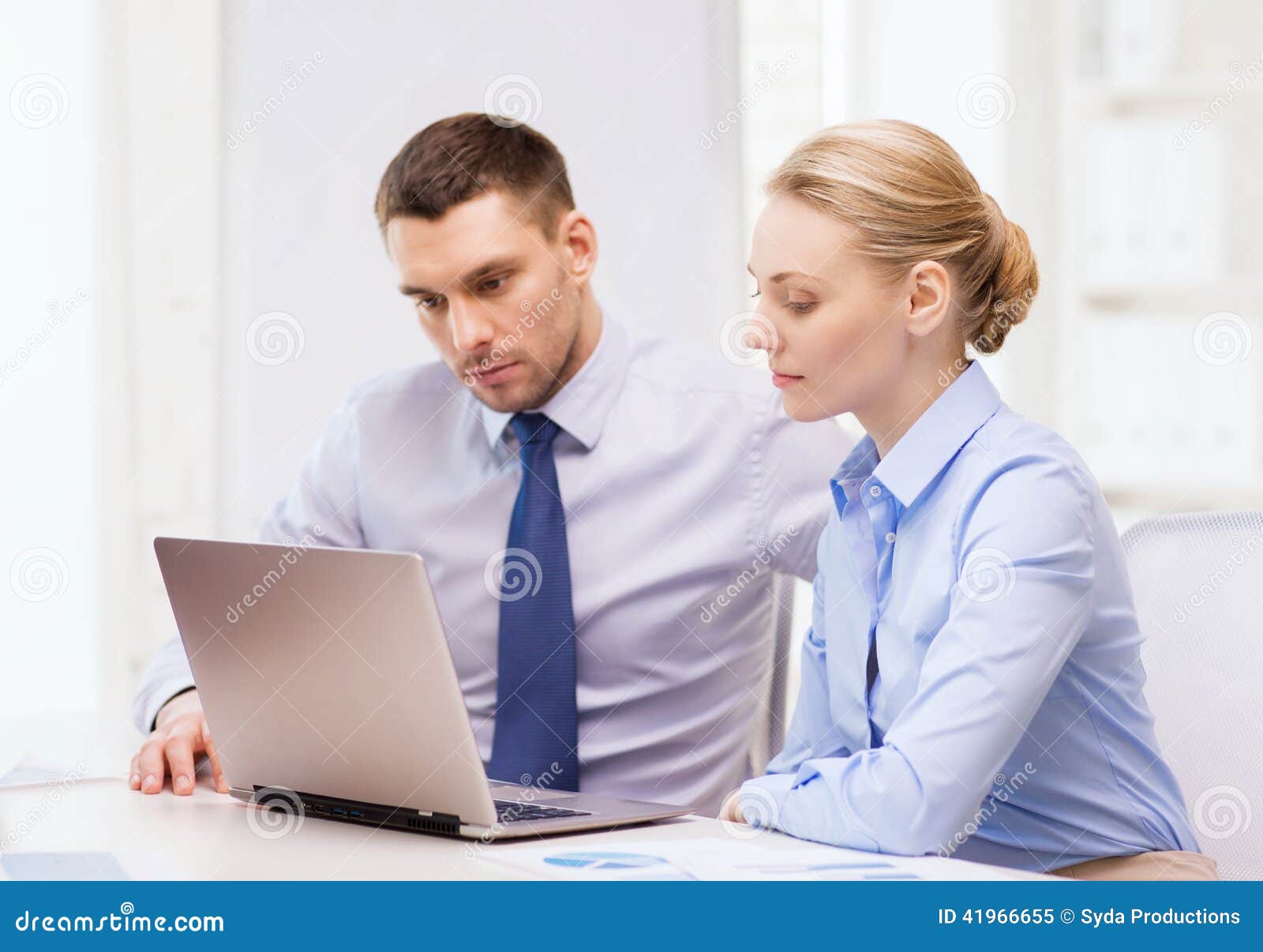 Business Team Working with Laptop in Office Stock Image - Image of ...