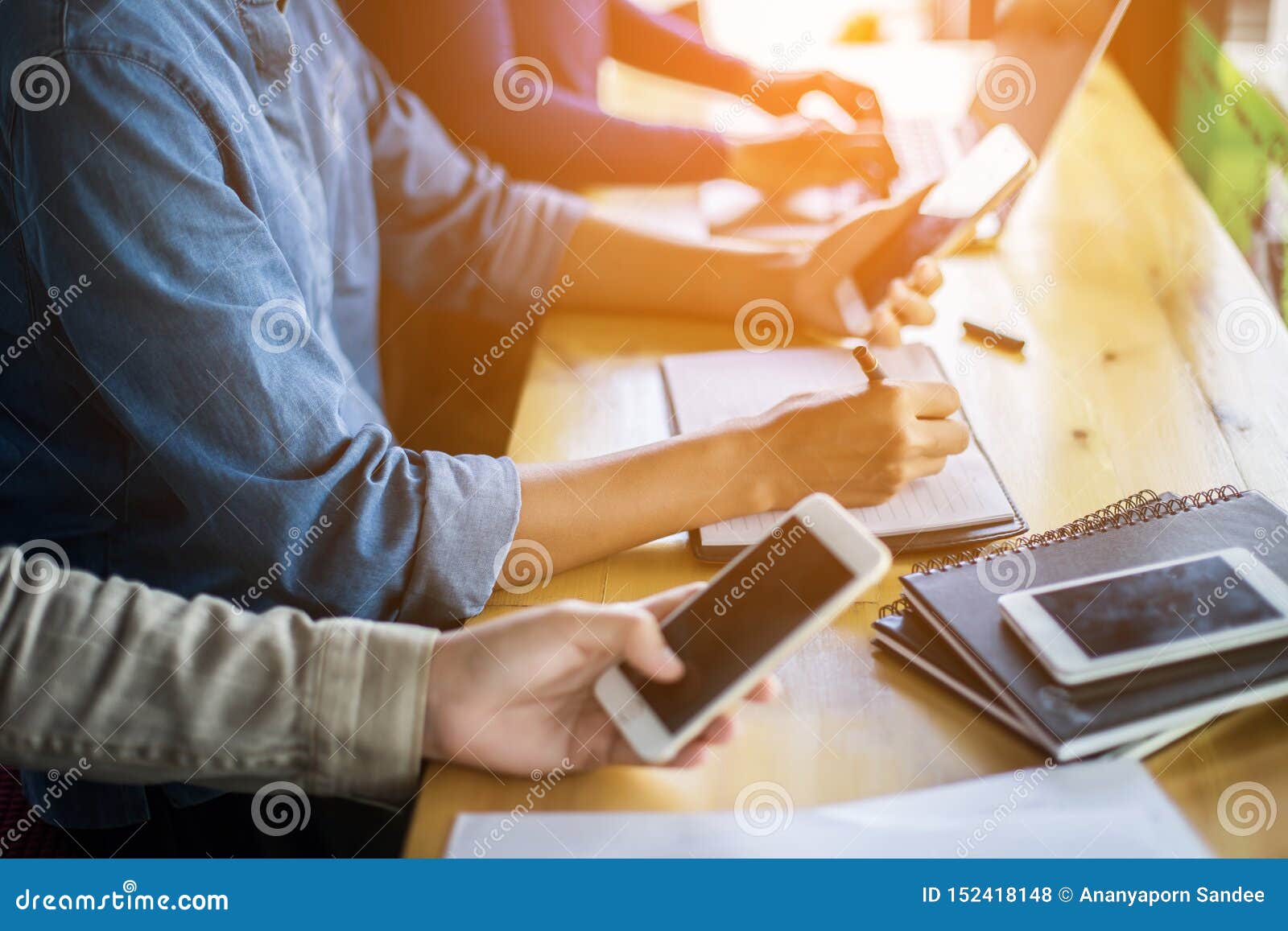 Business Team Working on Laptop, while Sitting at Office. Business ...