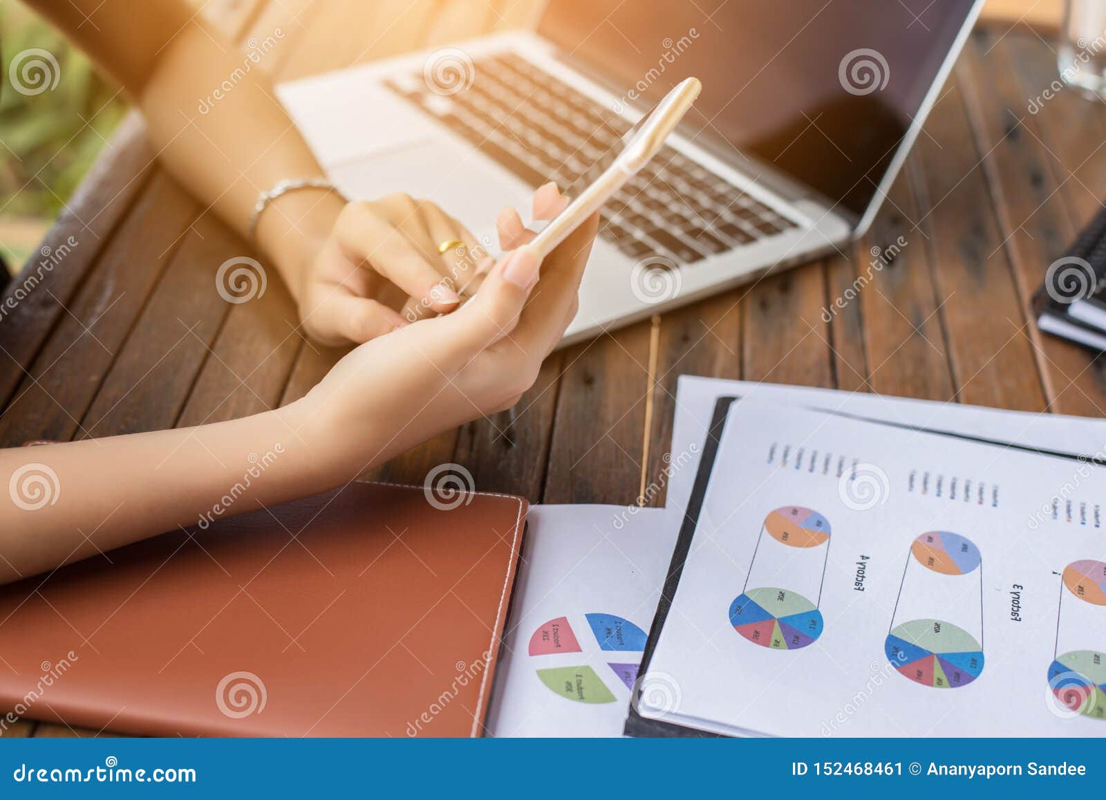 Business Team Working on Laptop, while Sitting at Office. Business ...