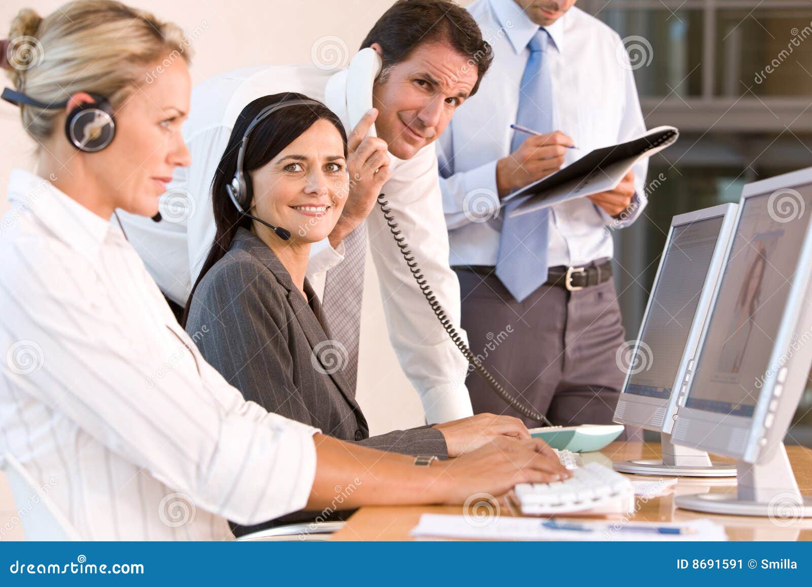 Business Team Working in Office Stock Image - Image of foreground ...