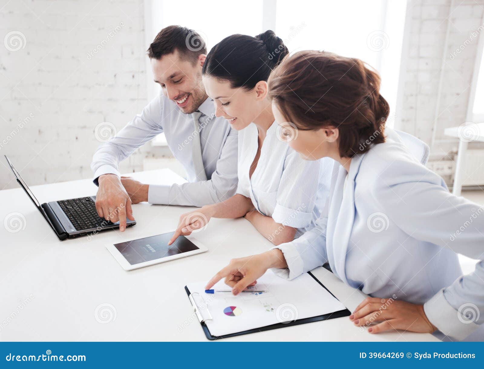 Business Team Working in Office Stock Image - Image of business, group ...
