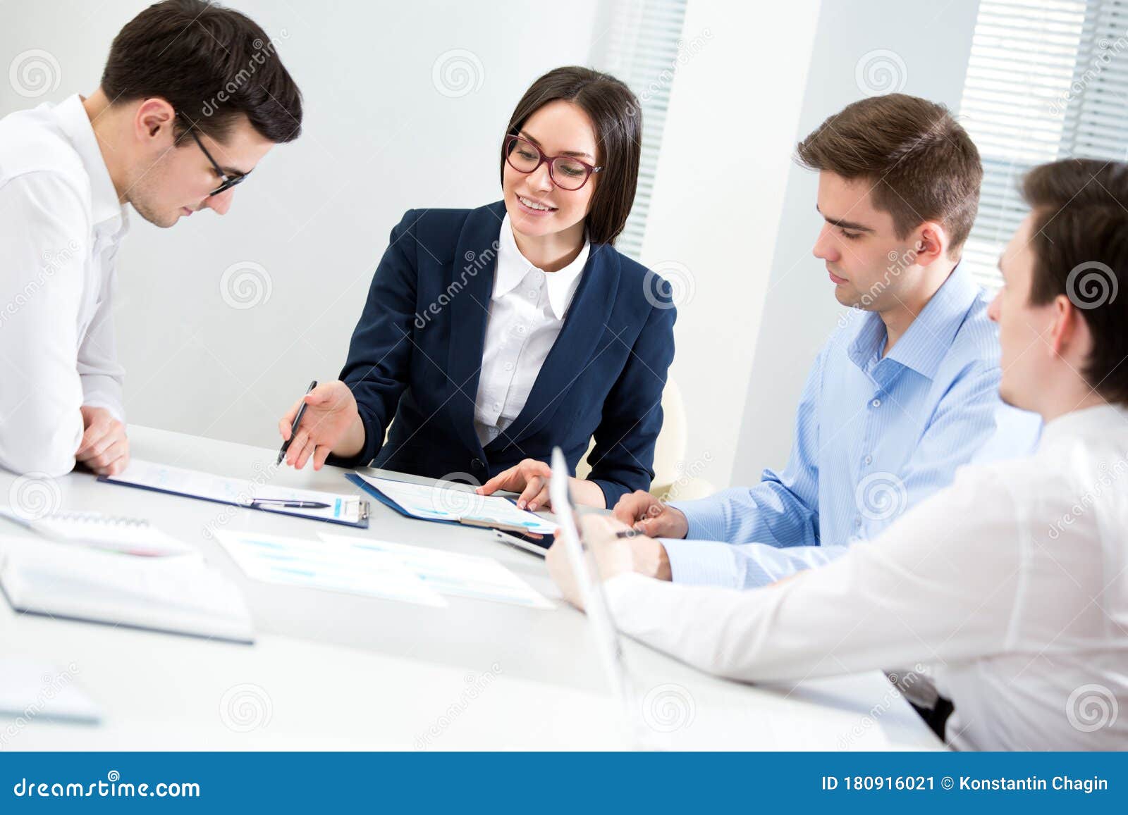 Business Team Working in an Office Stock Image - Image of human ...
