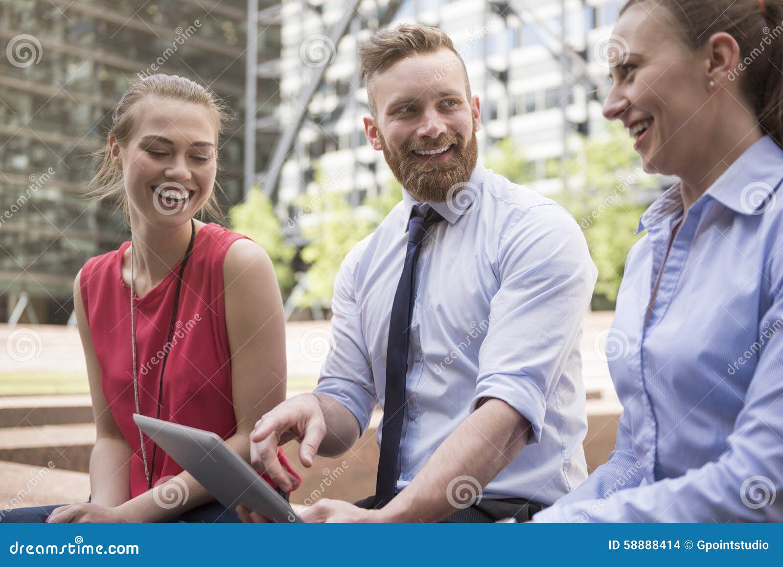 Business Team Working Outdoors Stock Photo - Image of digital, group ...