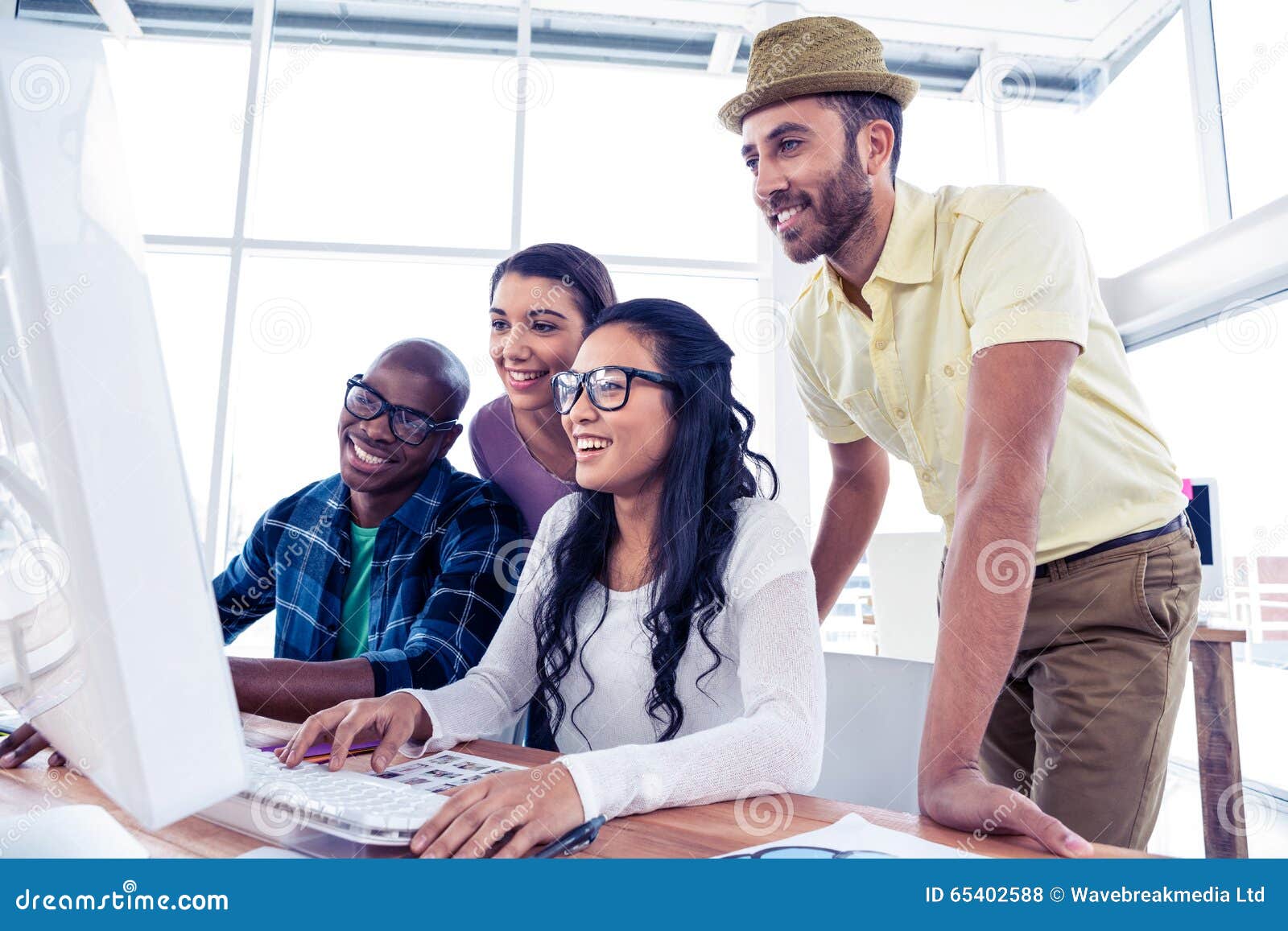Business Team Working Over Computer Stock Photo - Image of caucasian ...