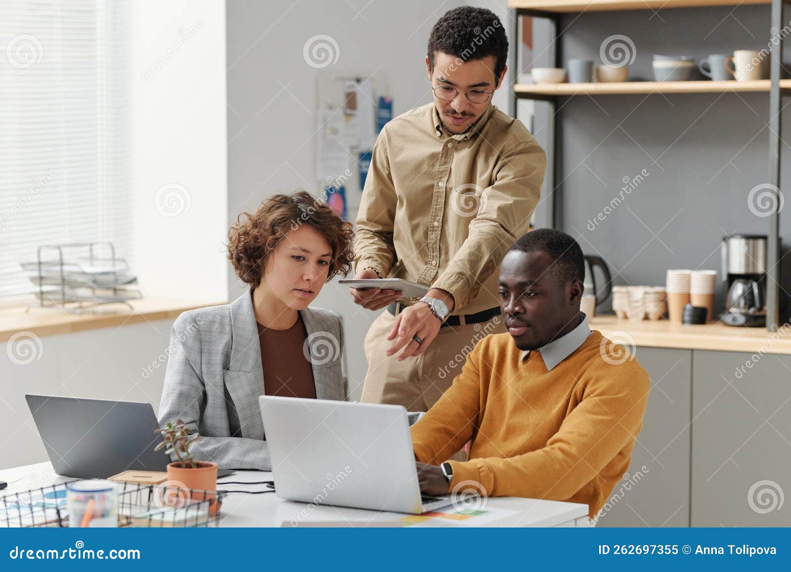 Business Team Working Over New Computer Program Stock Image - Image of ...