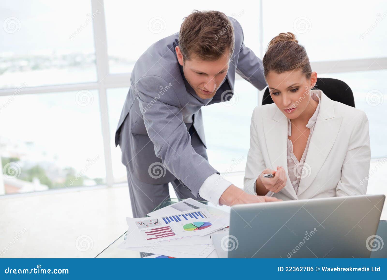 Business Team Working on Poll Results Stock Photo - Image of pointing ...