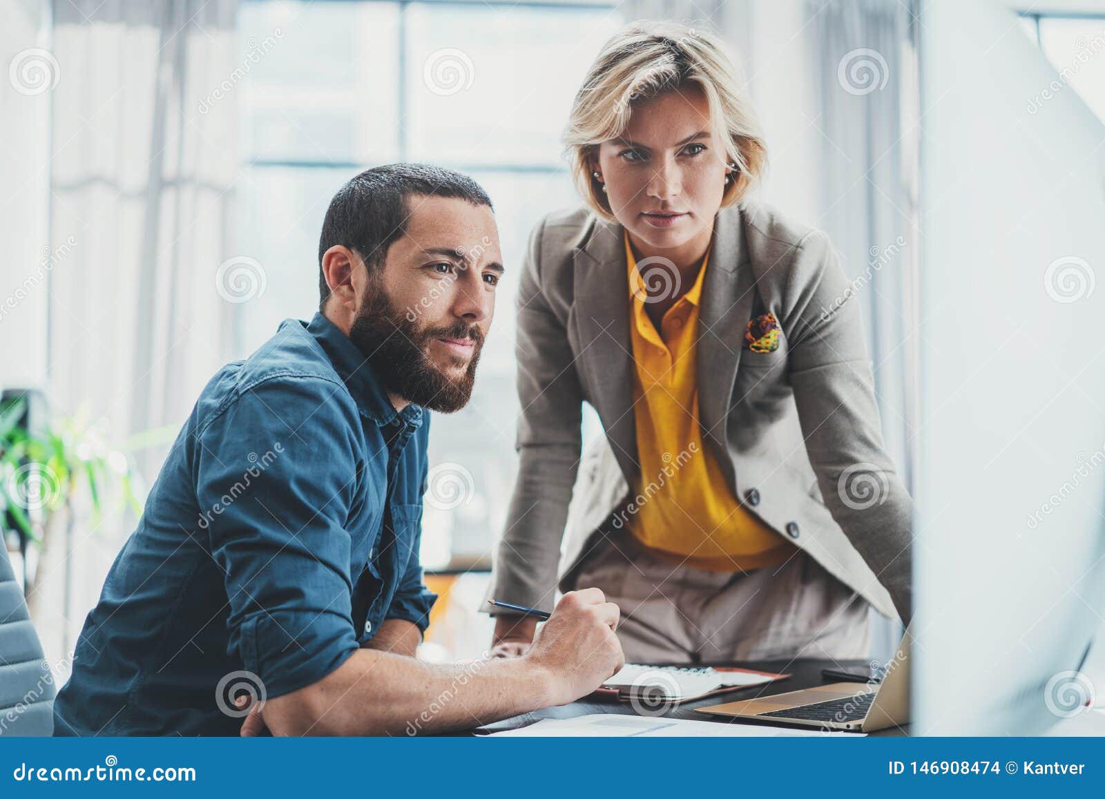 Business Team at Working Process.Young Professionals Work with New ...