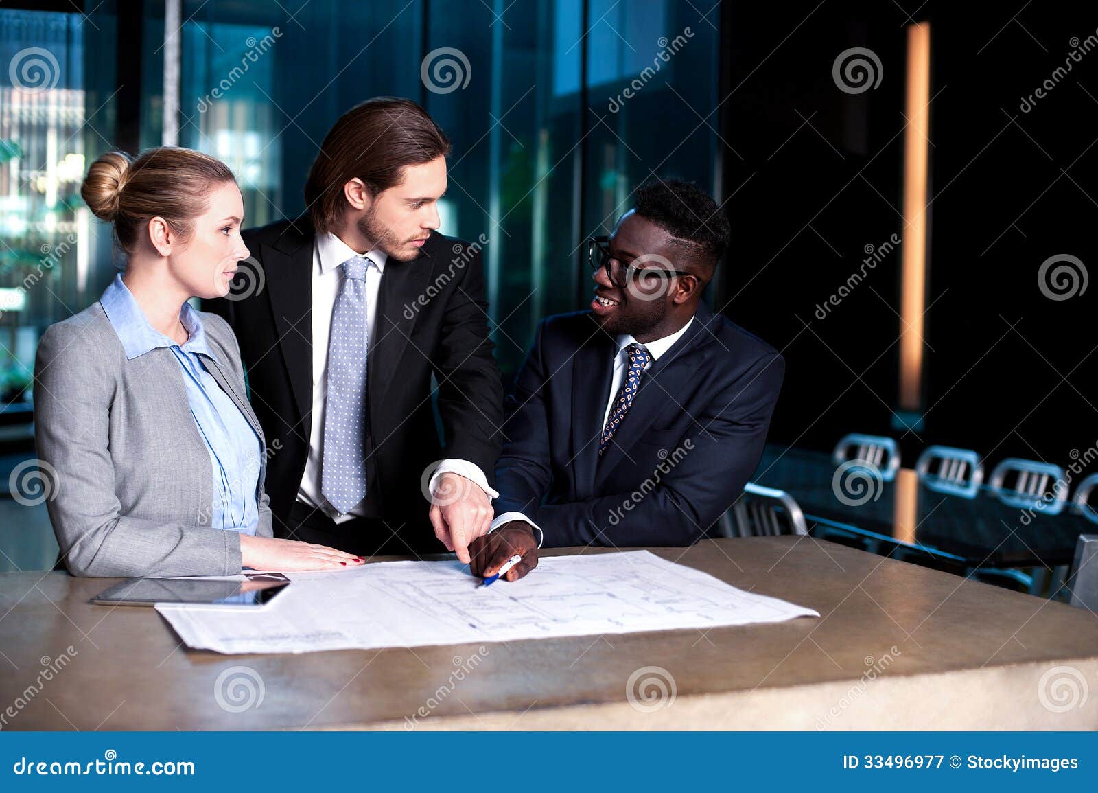 Business Team Working on a Project Stock Image - Image of interaction ...