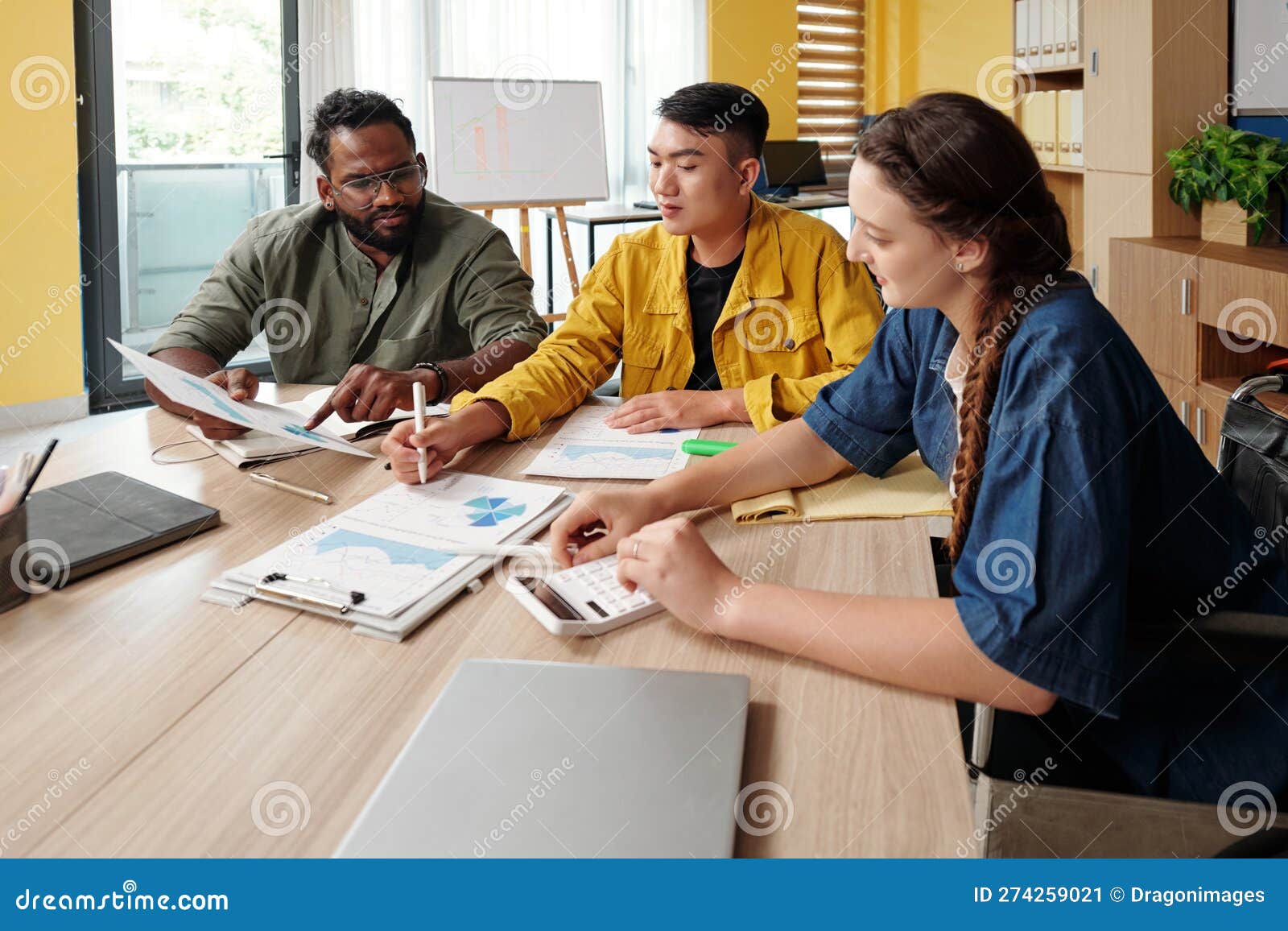 Business Team Working with Reports Stock Image - Image of document ...