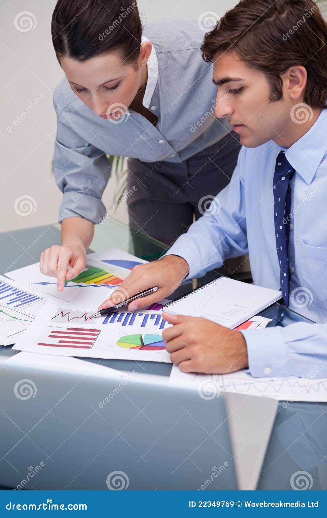 Business Team Working on Sales Statistic Stock Image - Image of paper ...