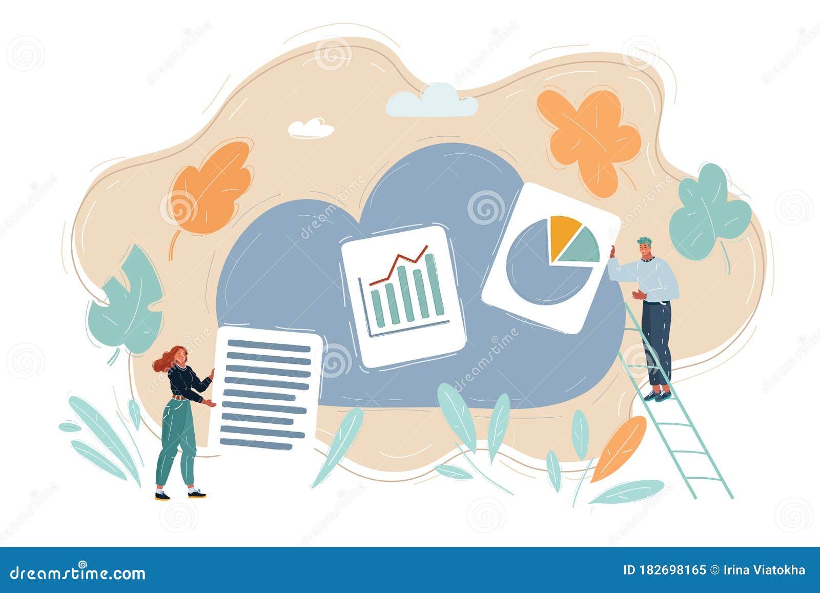 Business Team Working and Save Upload File Work Backup on Cloud Storage ...