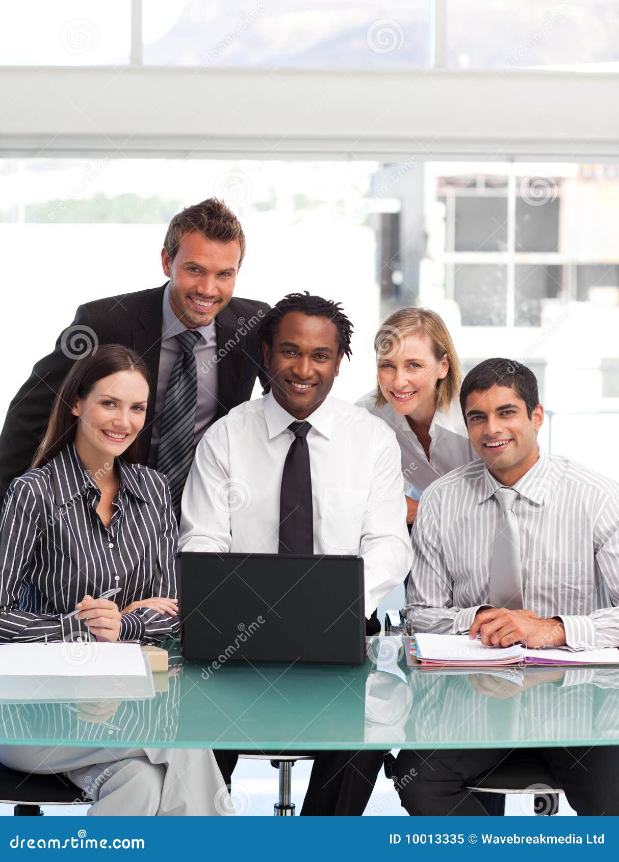 Business Team Working and Smiling at the Camera Stock Image - Image of ...