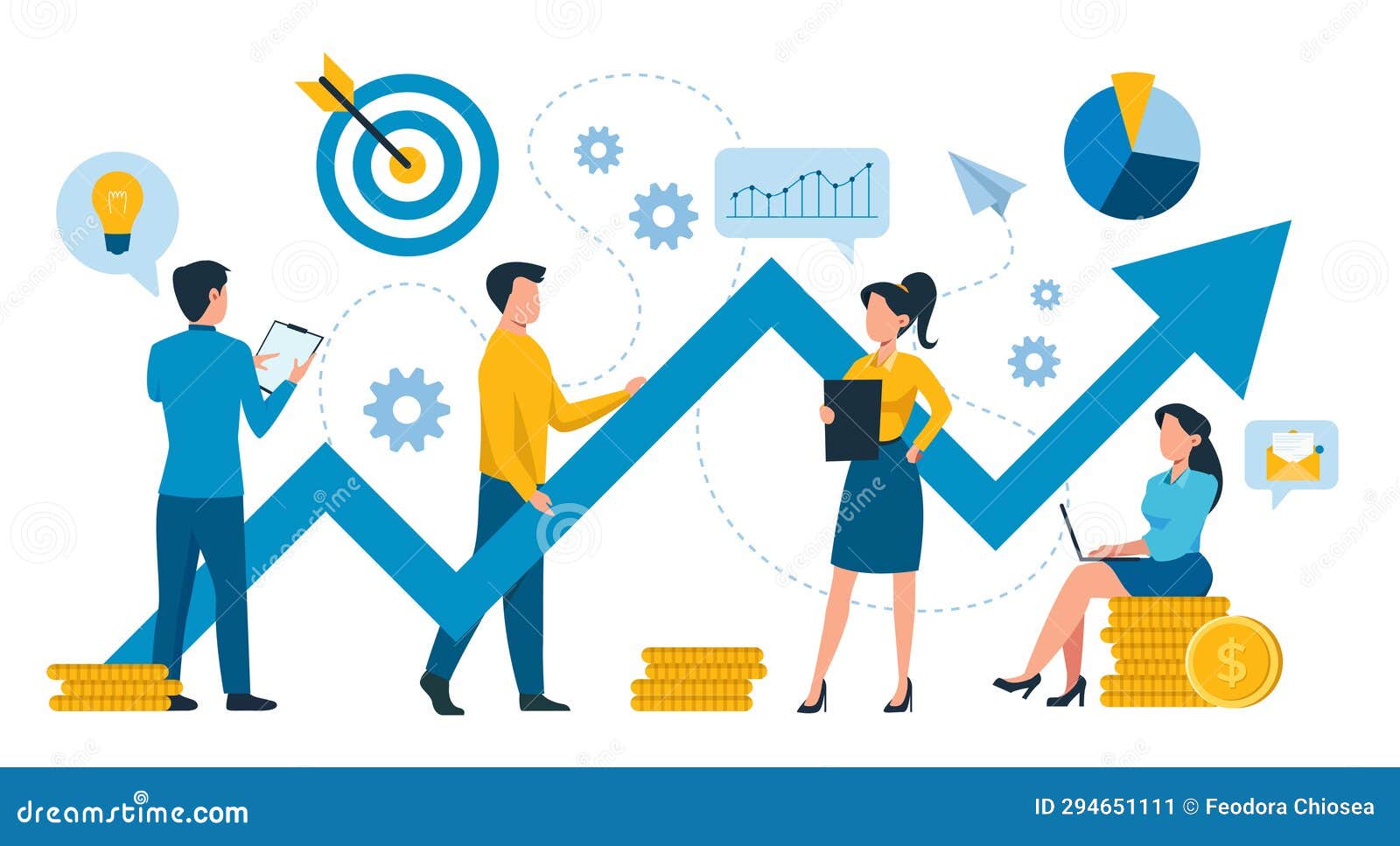 Business Team Working on a Successful Investment Business Strategy ...