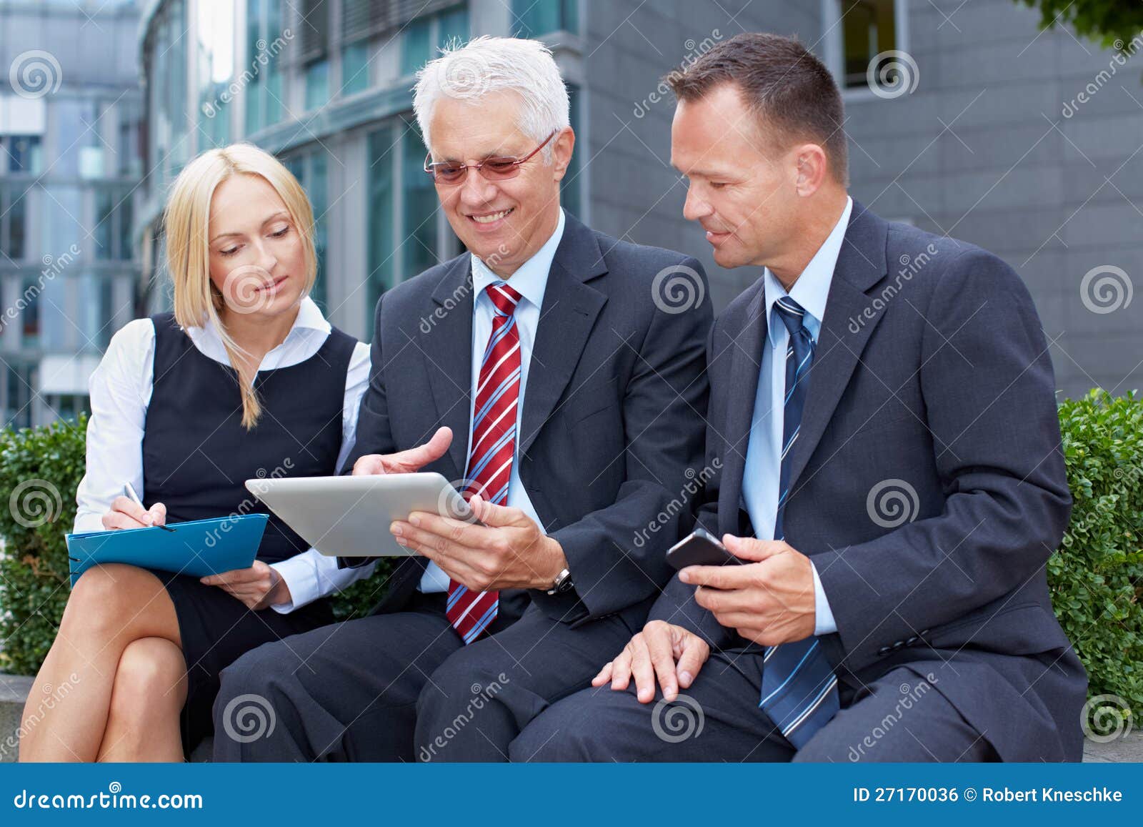 Business Team Working on Tablet Stock Photo - Image of meeting, group ...