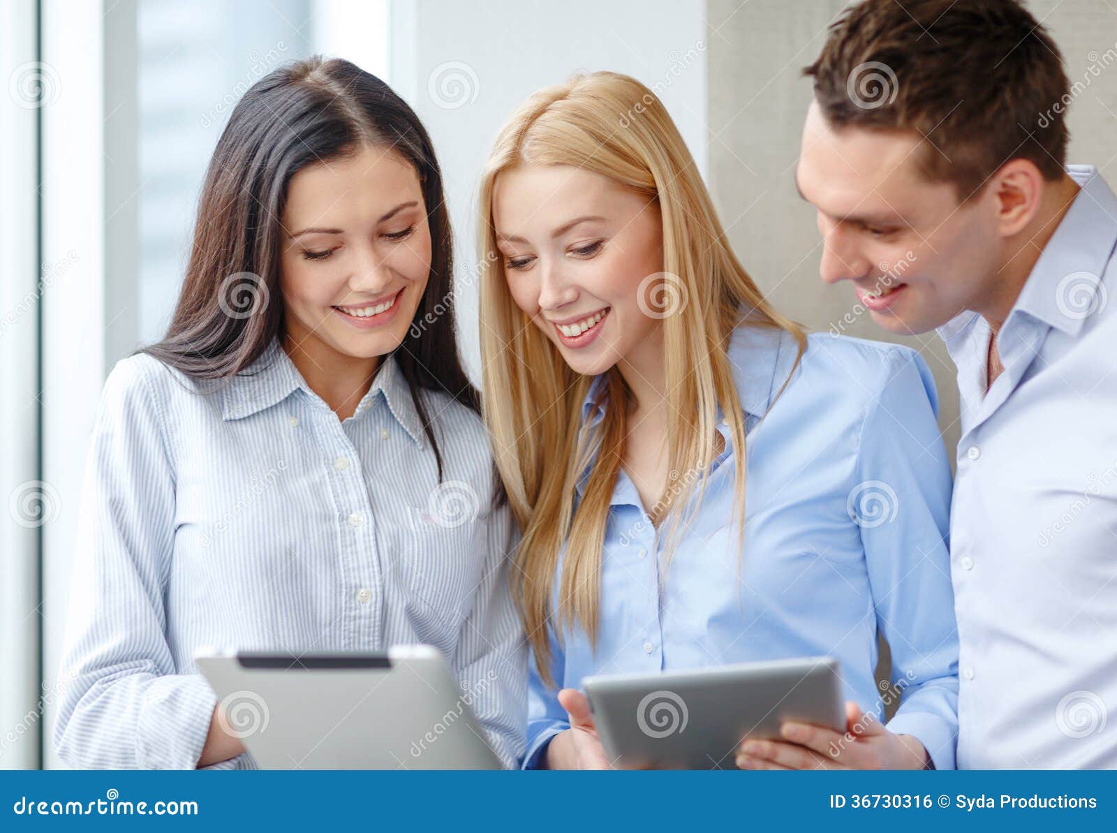 Business Team Working with Tablet Pcs in Office Stock Photo - Image of ...