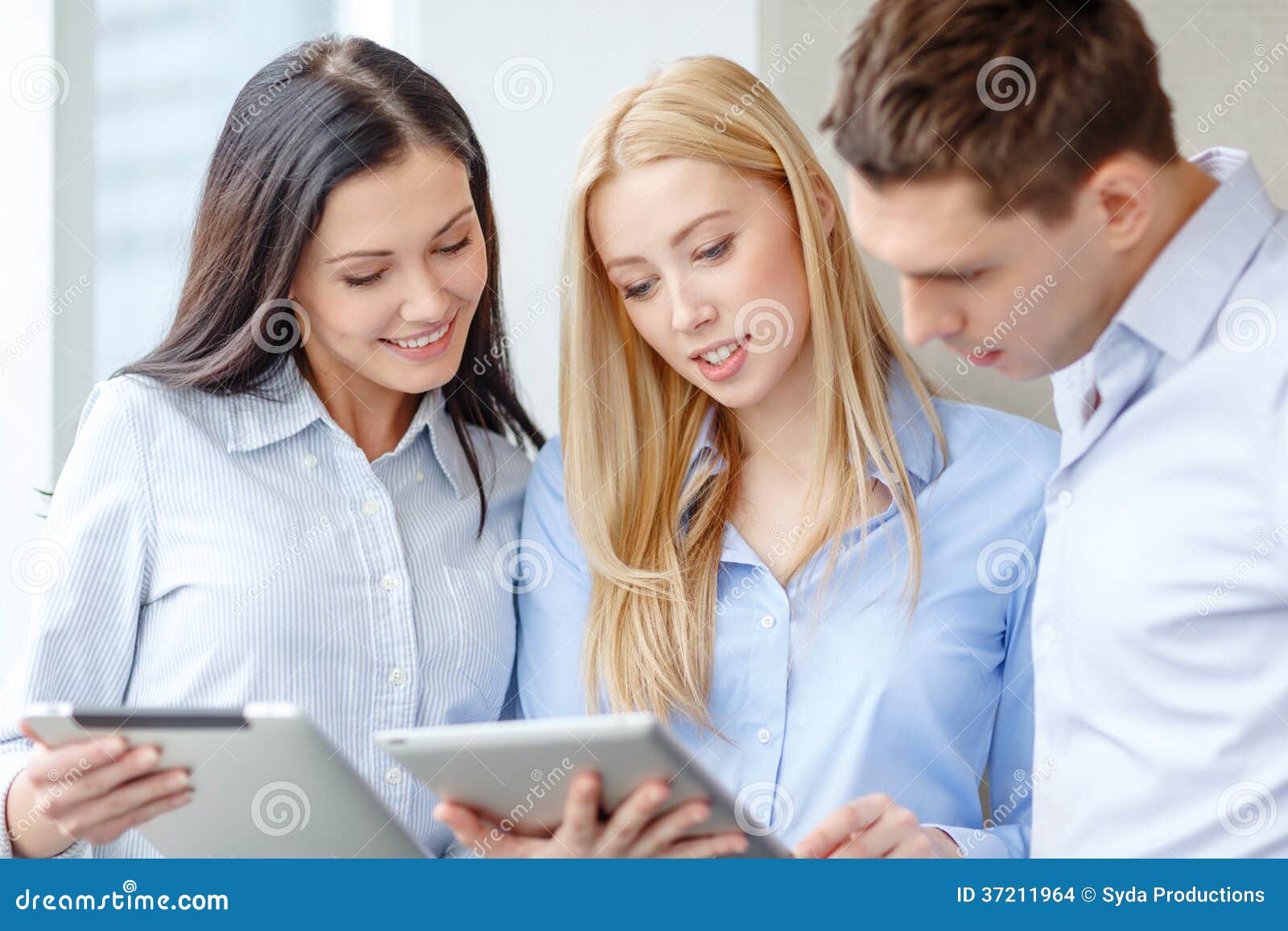 Business Team Working with Tablet Pcs in Office Stock Photo - Image of ...