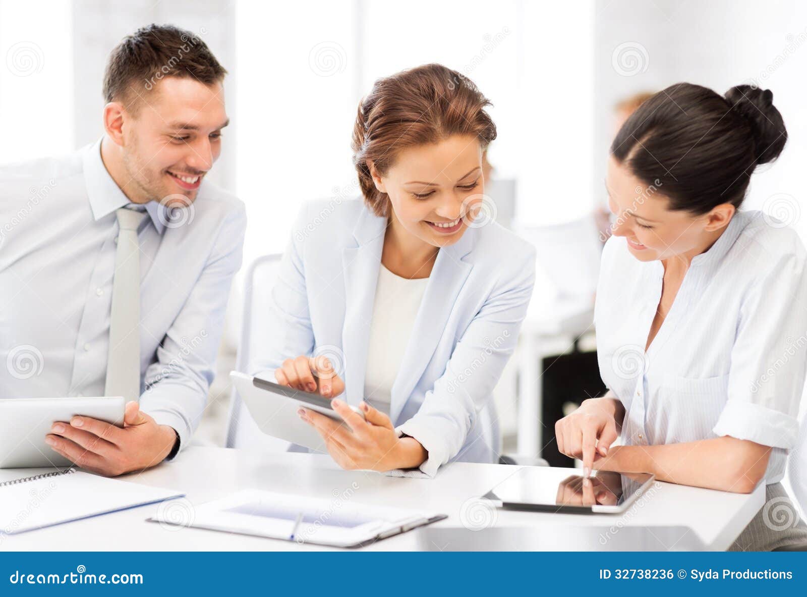 Business Team Working with Tablet Pcs in Office Stock Photo - Image of ...