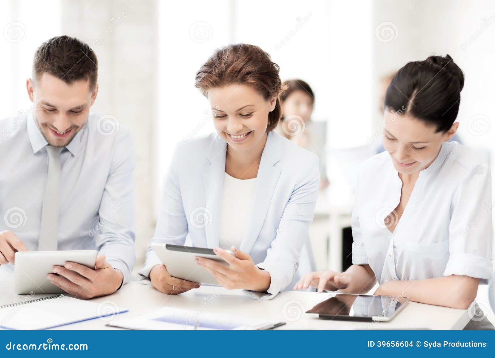 Business Team Working with Tablet Pcs in Office Stock Photo - Image of ...