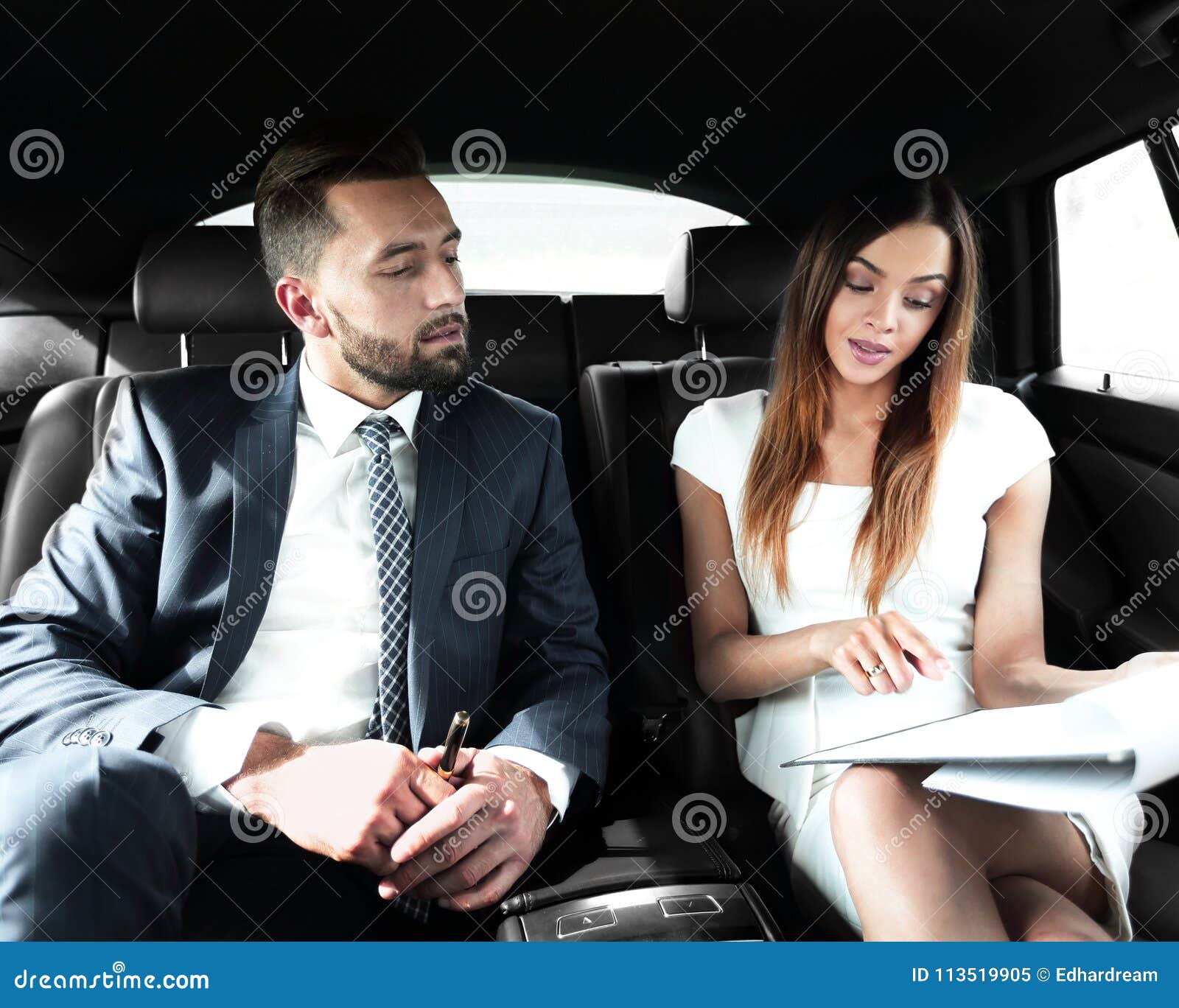 Young Business Team Working Together in the Car Stock Image - Image of ...