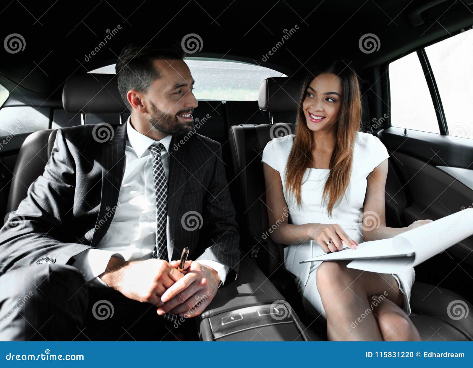Young Business Team Working Together in the Car Stock Photo - Image of ...