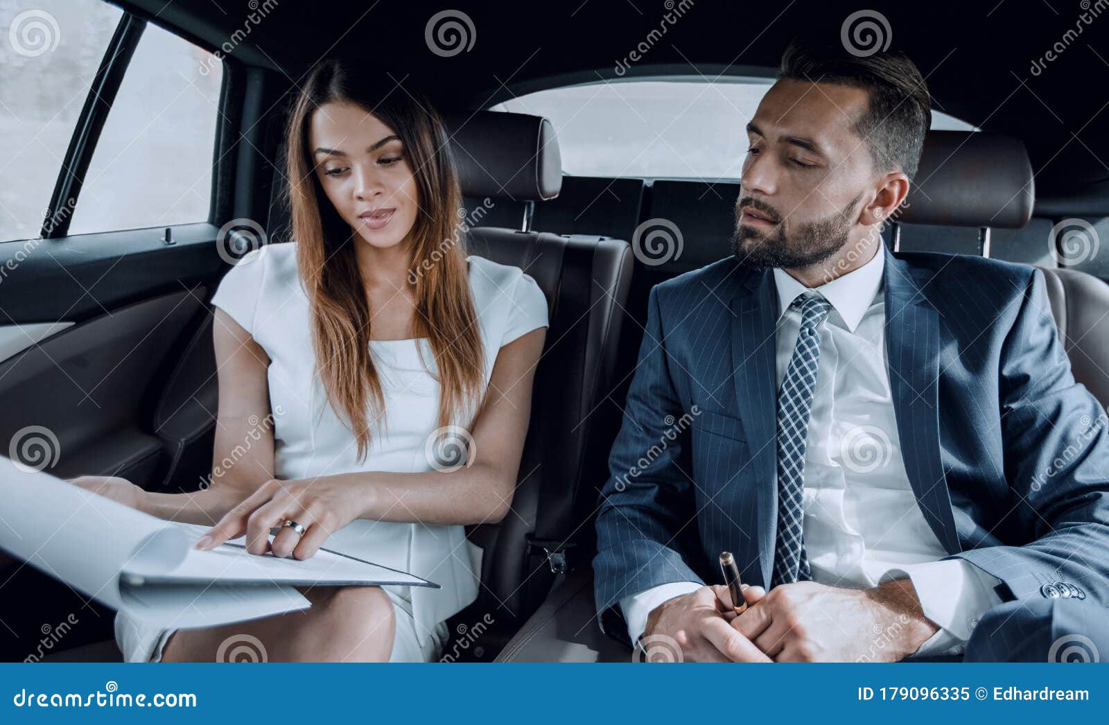 Young Business Team Working Together in the Car Stock Image - Image of ...