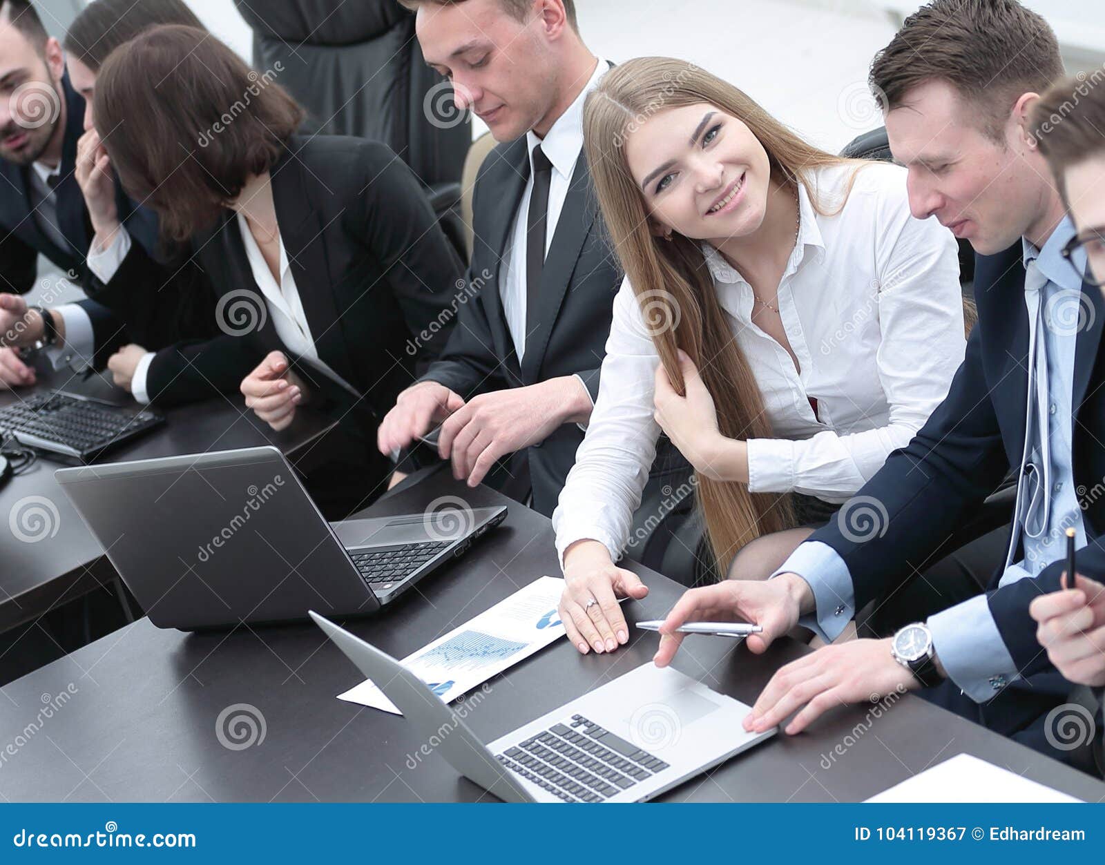 Business Team in the Workplace in the Office Stock Image - Image of ...